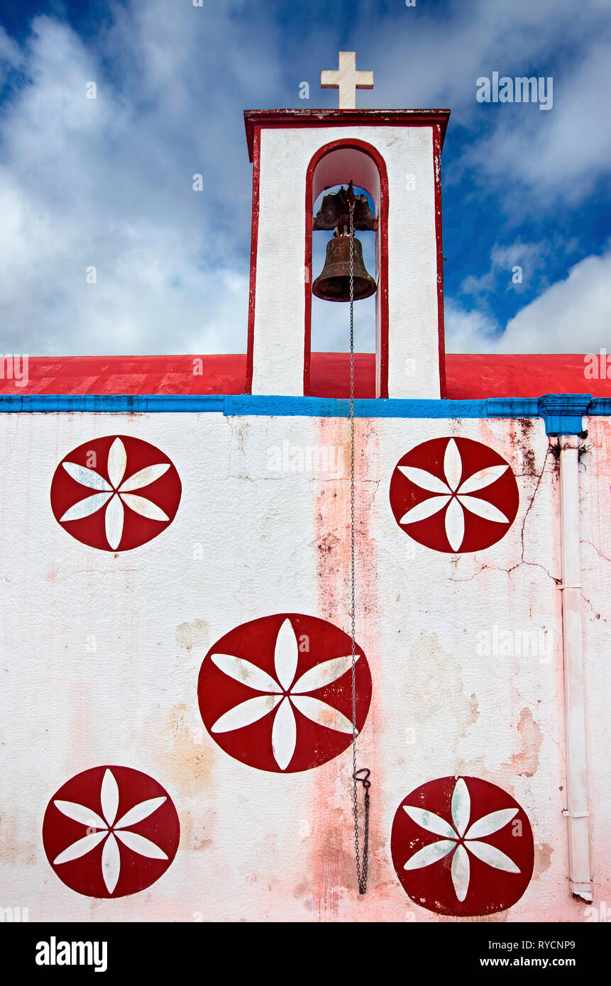 The colorful church of Kalami, a "ghost village" in Viannos county ...
