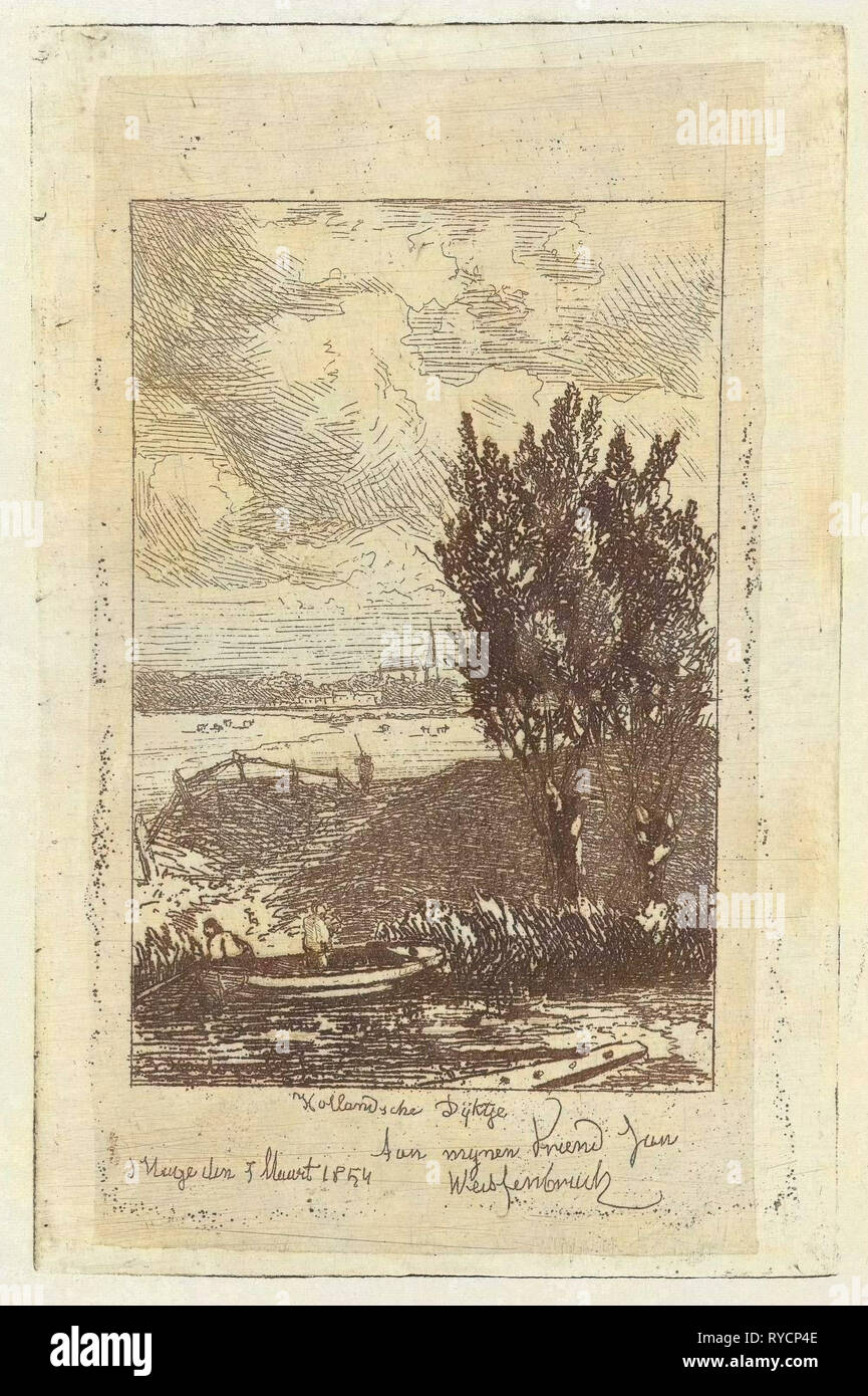 Meadow Landscape with closed, Joseph Hartogensis, Jan Weissenbruch ...