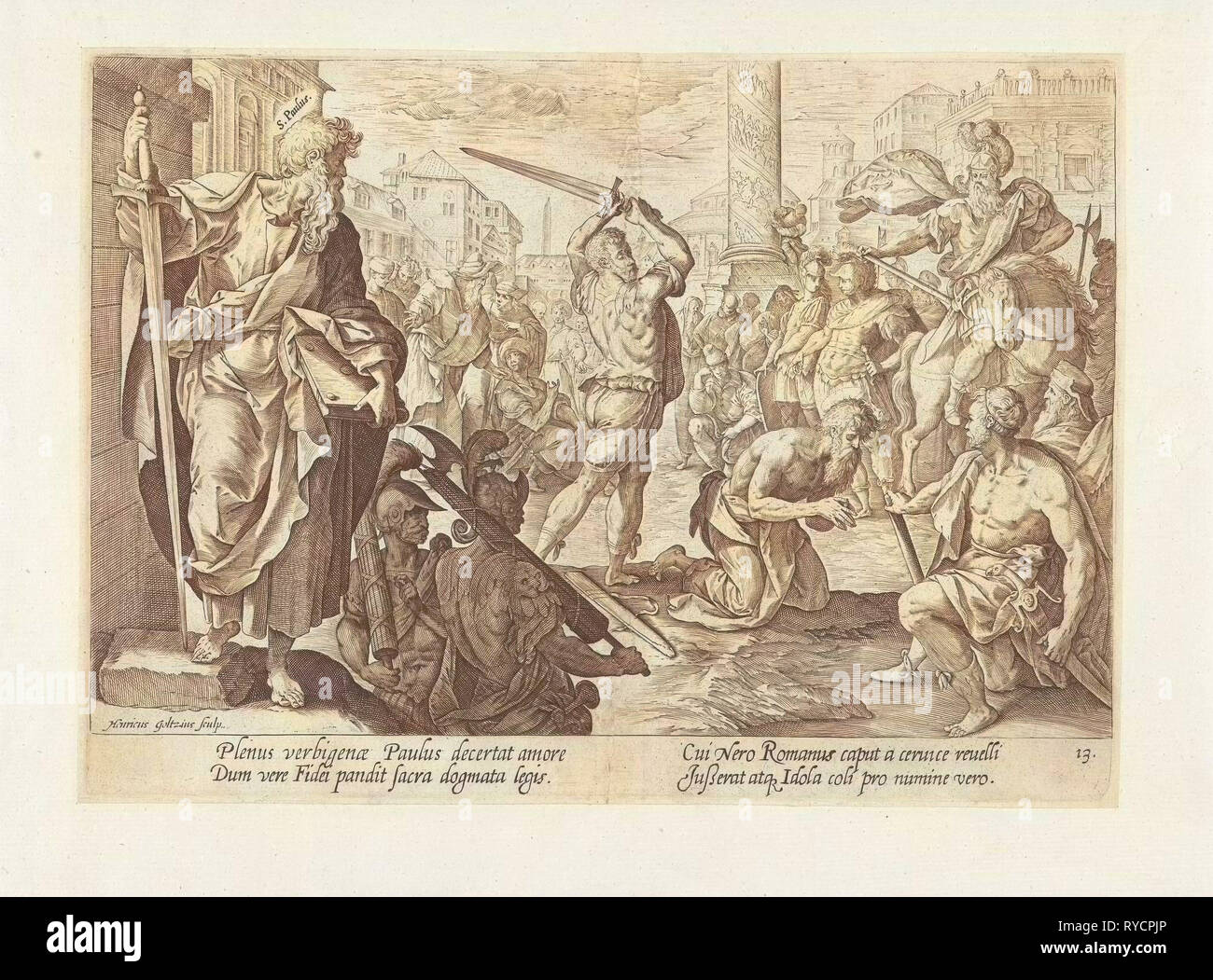 The Martyrdom of St. Paul, Hendrick Goltzius, Maerten de Vos, 1577 ...