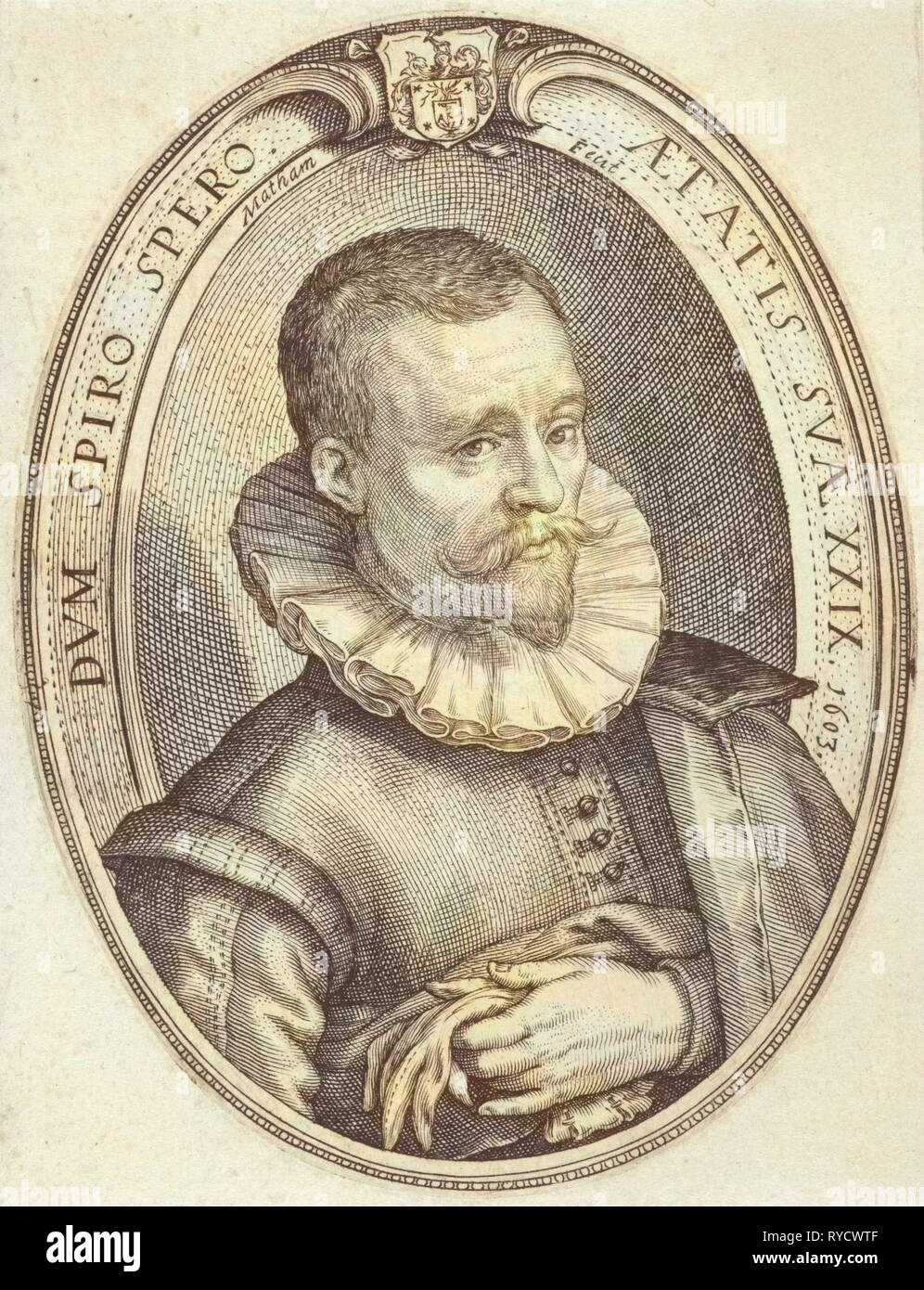 Portrait of a 29-year-old man, Jacob Matham, 1603 Stock Photo - Alamy