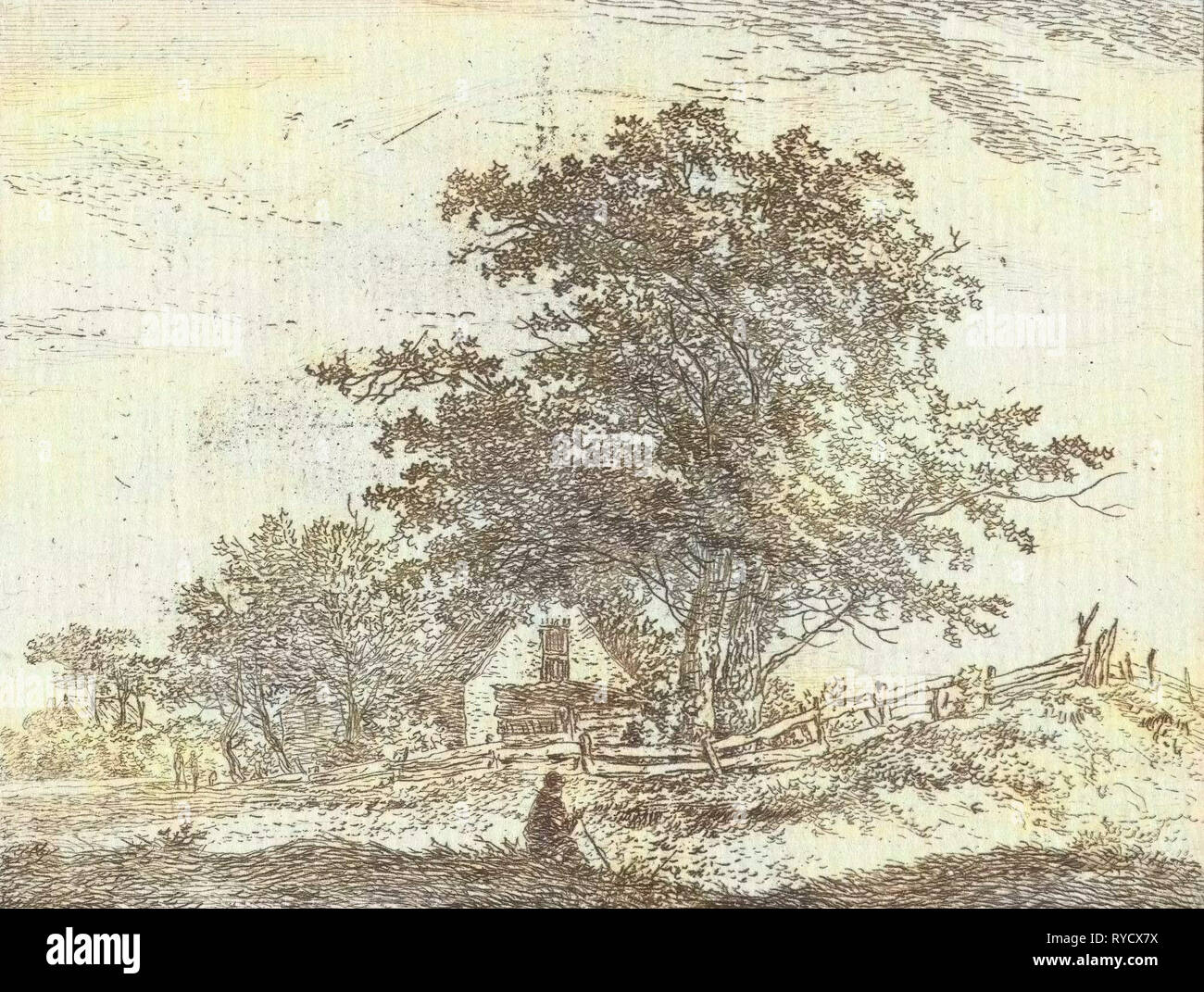 Landscape with resting hikers, Hermanus van Brussel, c. 1800 - in or ...