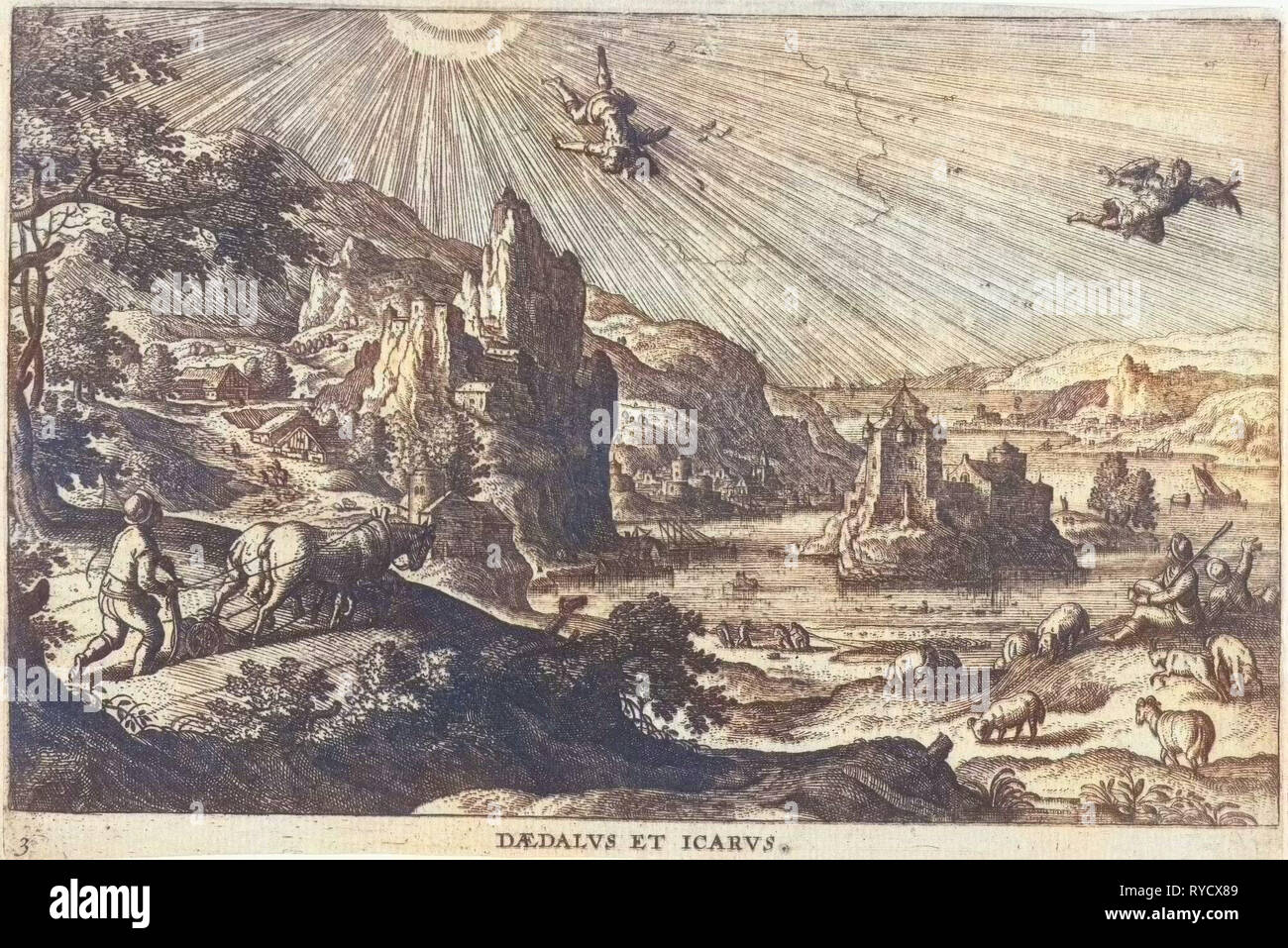 Flight Of Icarus Painting