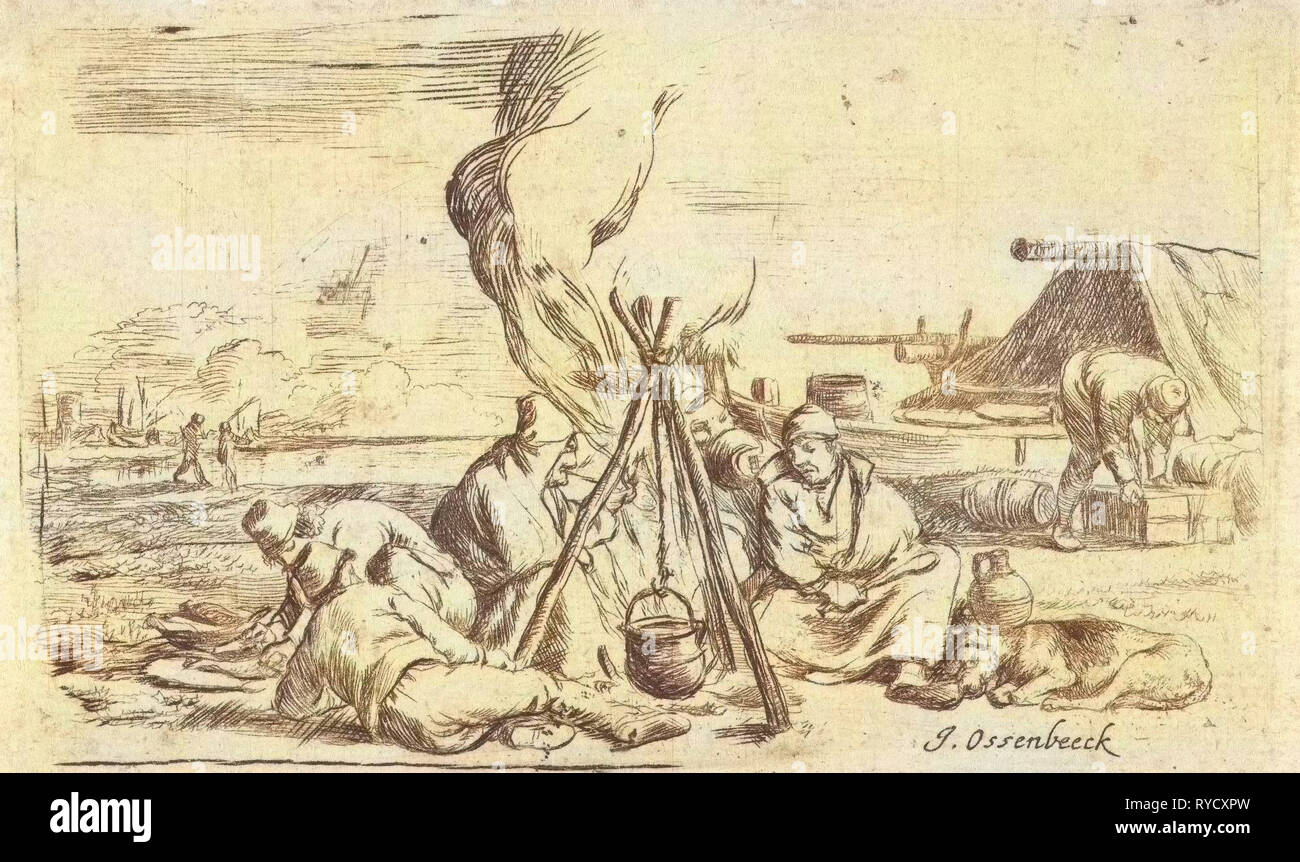 Five soldiers around a campfire hi-res stock photography and images - Alamy