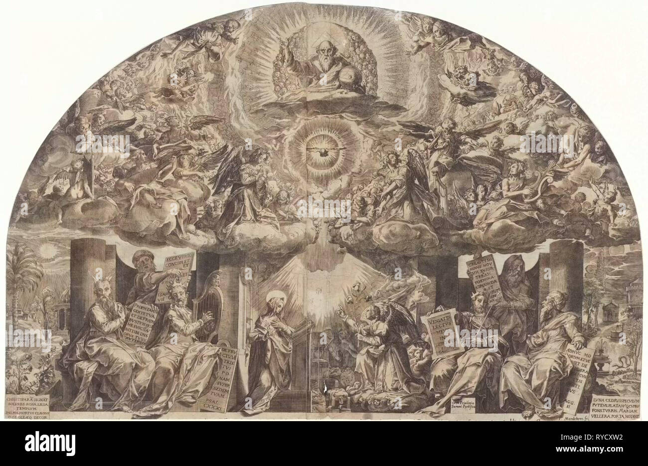 Annunciation, Paulus Mondekens, Cornelis Cort, Federico Zuccaro, 1600 ...