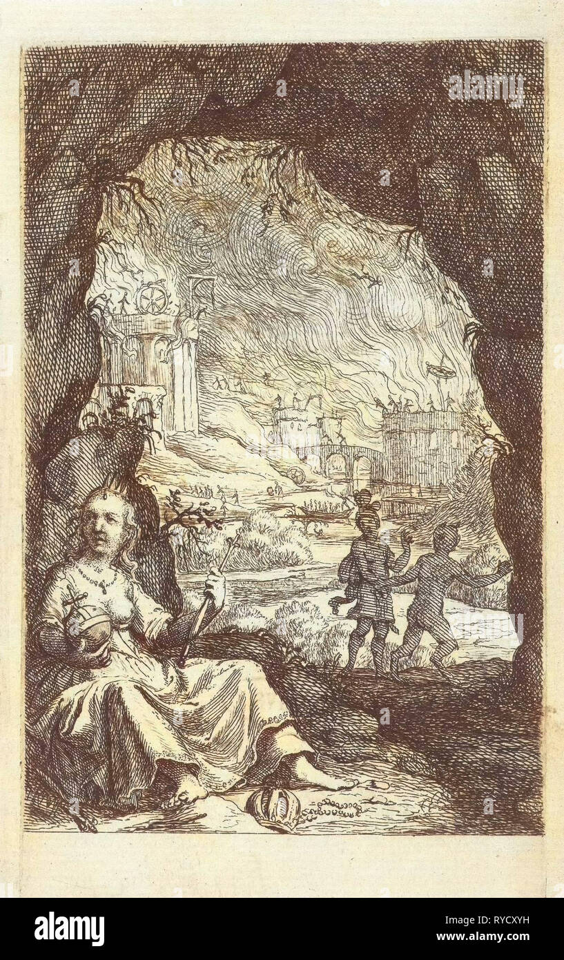 Queen hidden in a cave, Willem Basse, Jacob Lescailje, 1648 Stock Photo ...