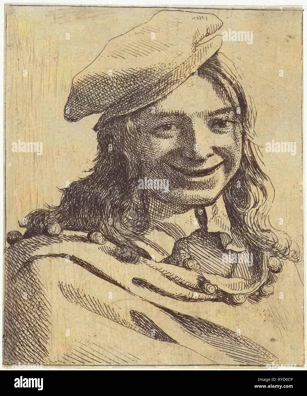 Bust of broadly smiling boy with beret, Michael Sweerts, 1656 Stock ...