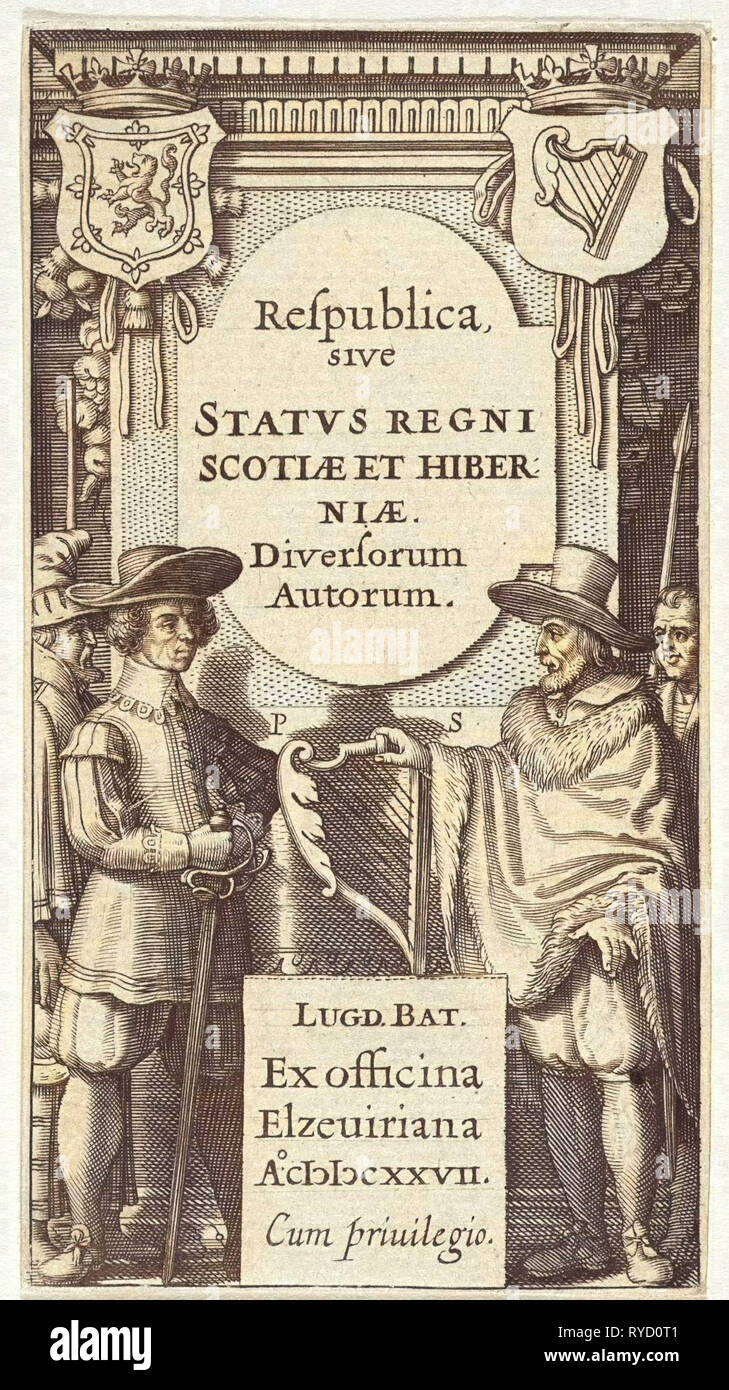 Two men with a harp, Pieter Serwouters, Bonaventure Elzevier, Abraham ...
