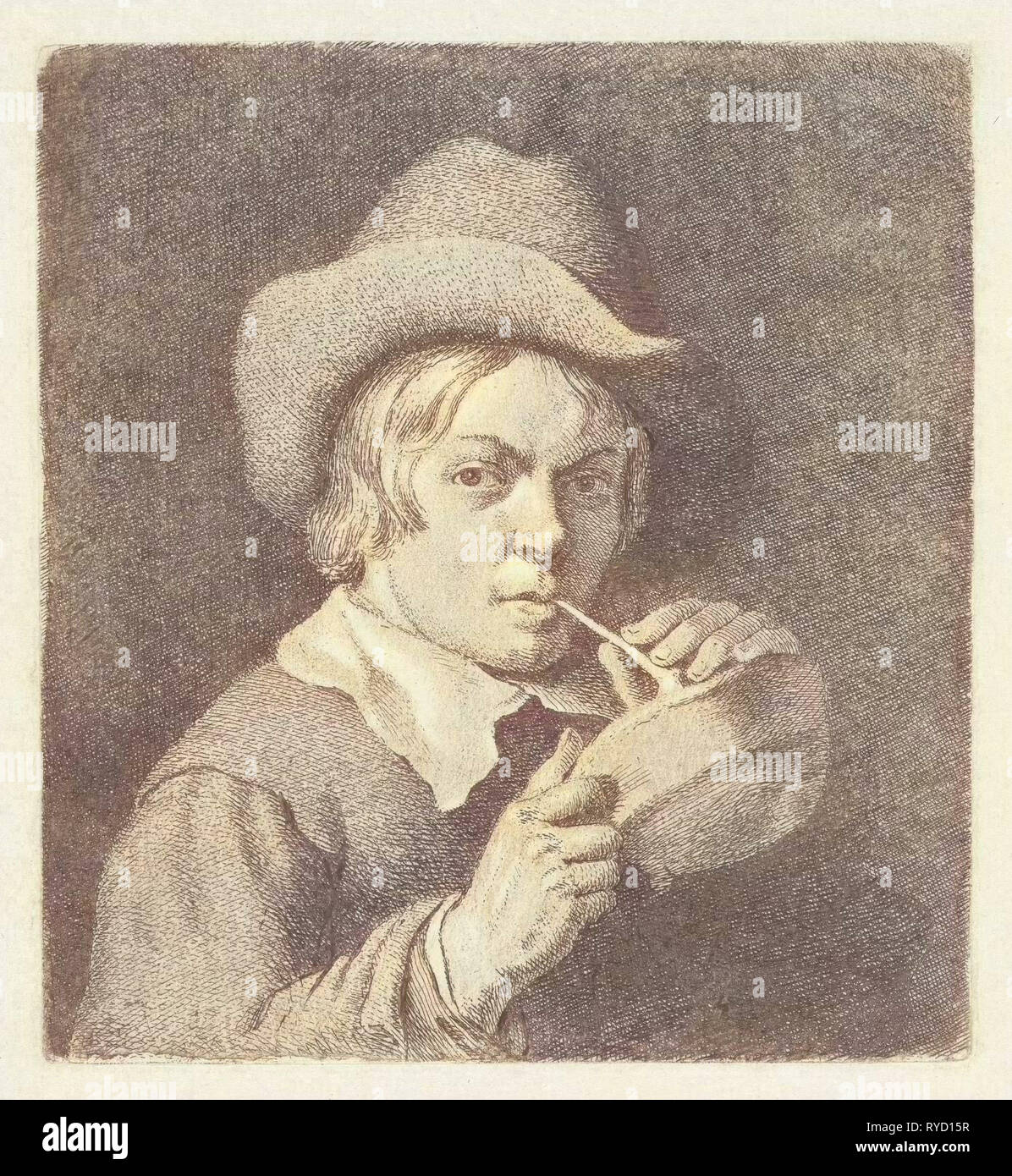 Portrait of a boy who lights his pipe, Cornelis van Noorde, 1741-1795 ...