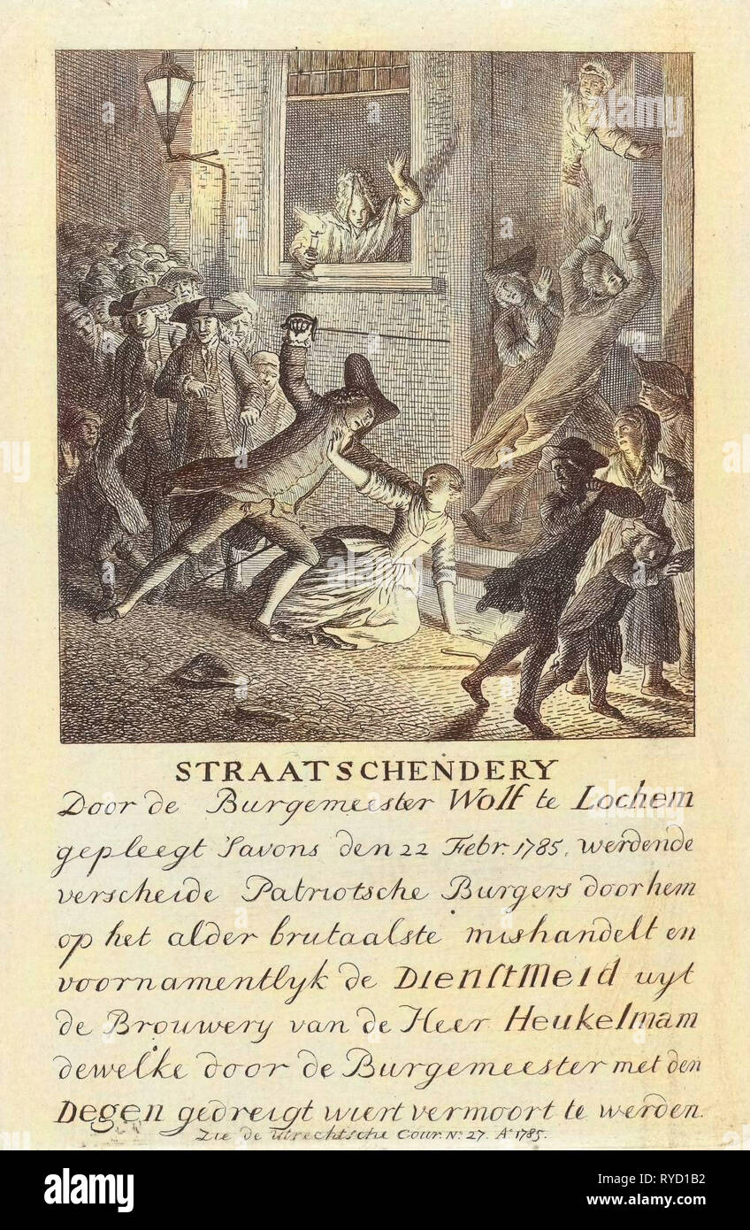 Mayor Wolf Lochem falls Patriot citizens, 1785, attributed to Joannes ...