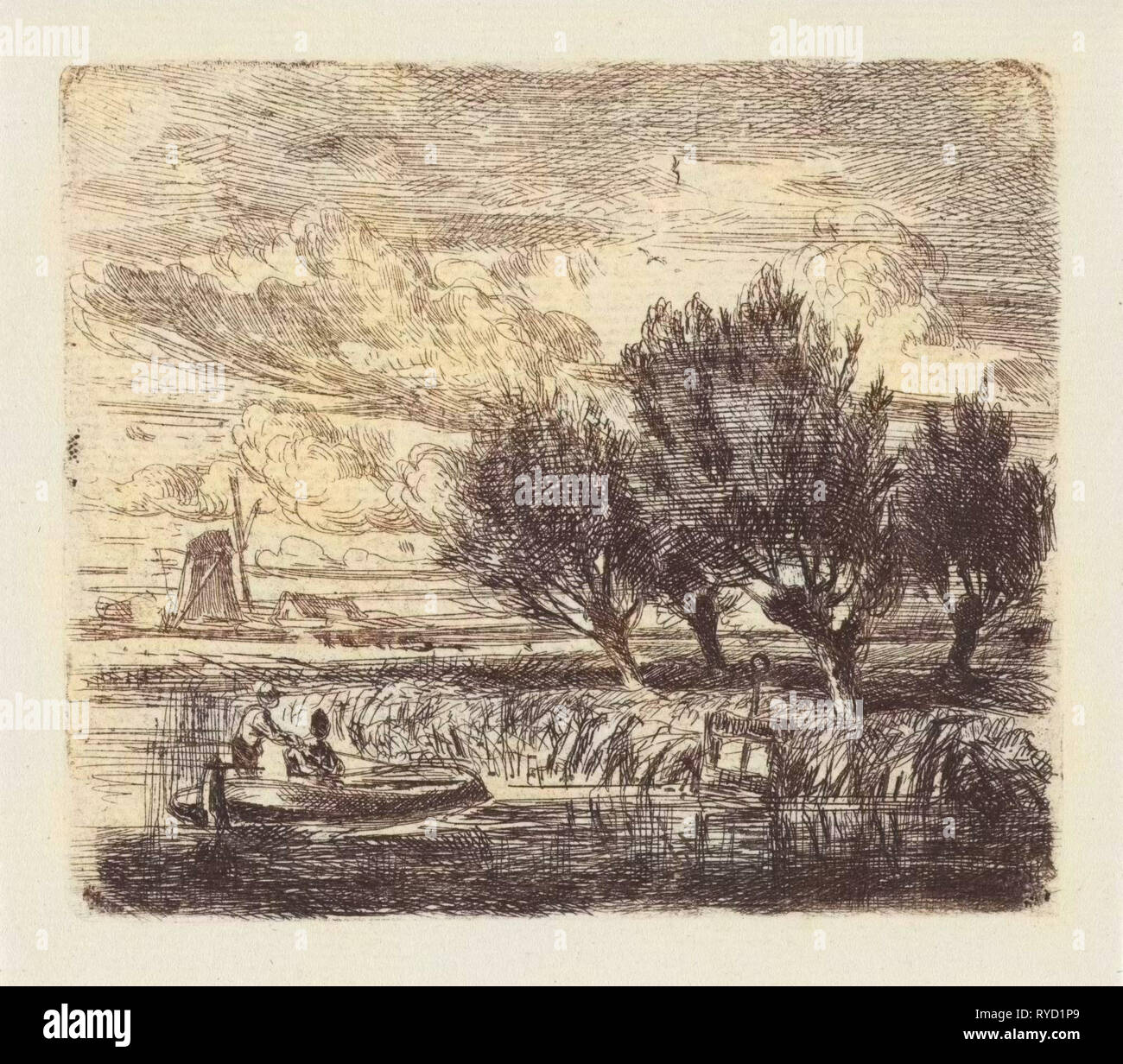 Willows at the waterside, Augustinus Jacobus Bernardus Wouters, 1839 ...