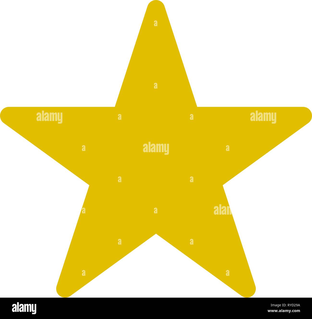 Star symbol icon - golden simple, 5 pointed rounded, isolated - vector illustration Stock Vector ...