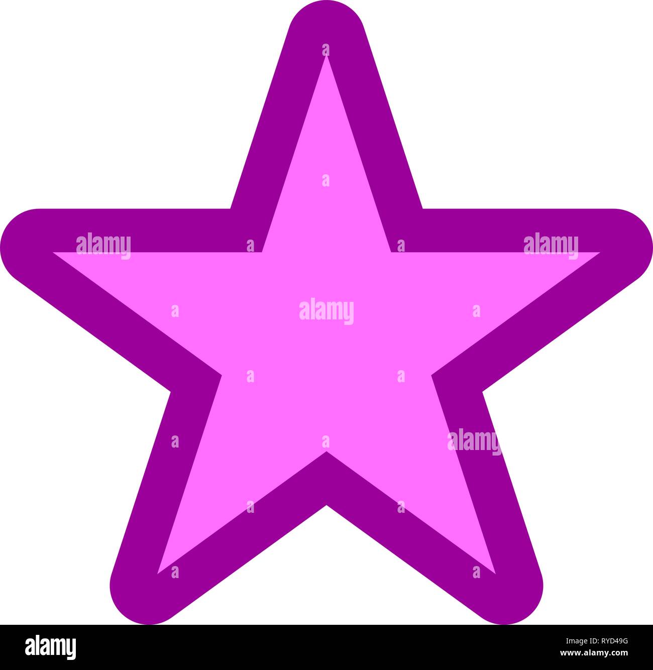 Star symbol icon - purple simple with outline, 5 pointed rounded ...