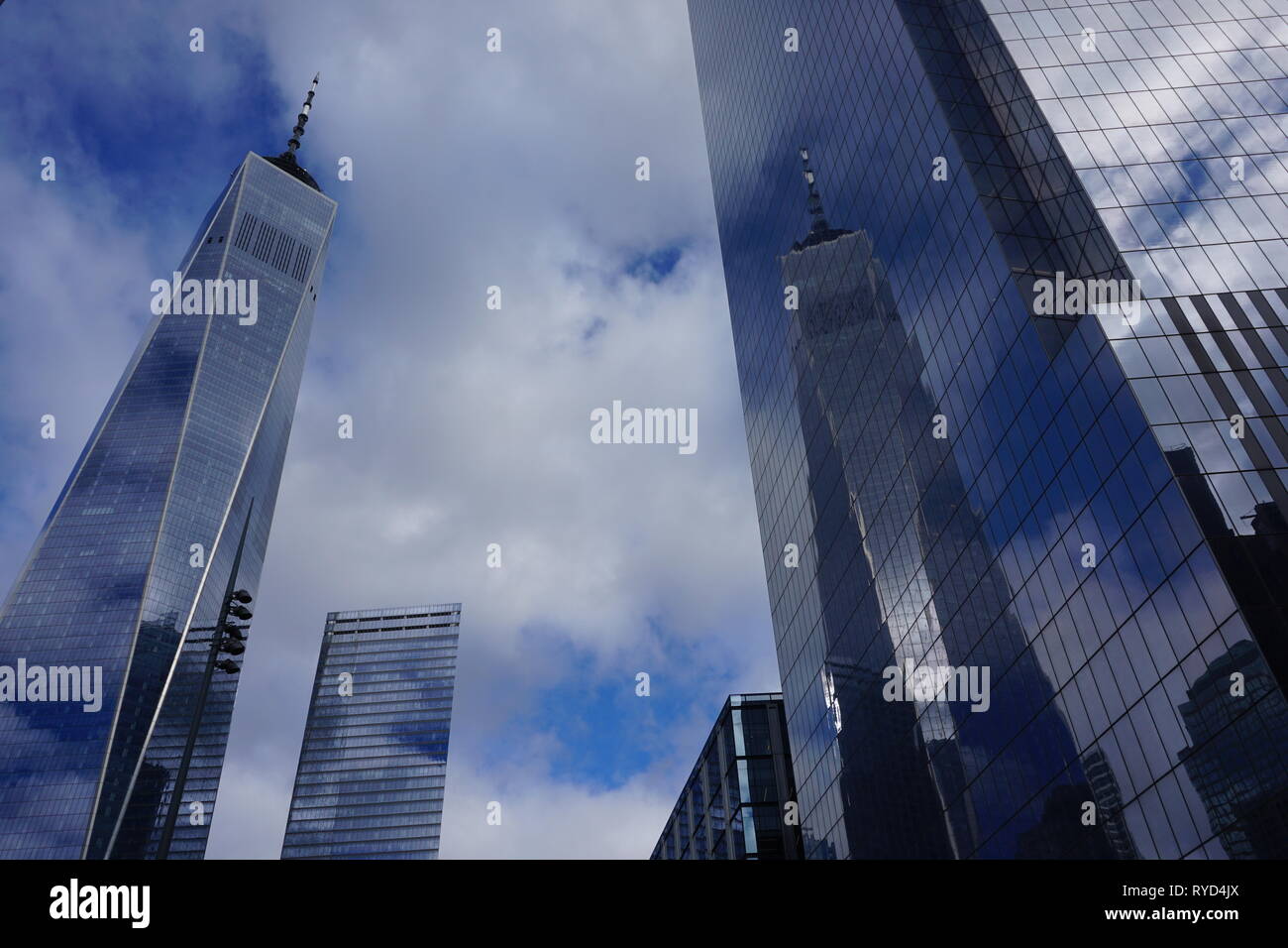 November 2018 - The Freedom Tower in New York City reflecting in the ...