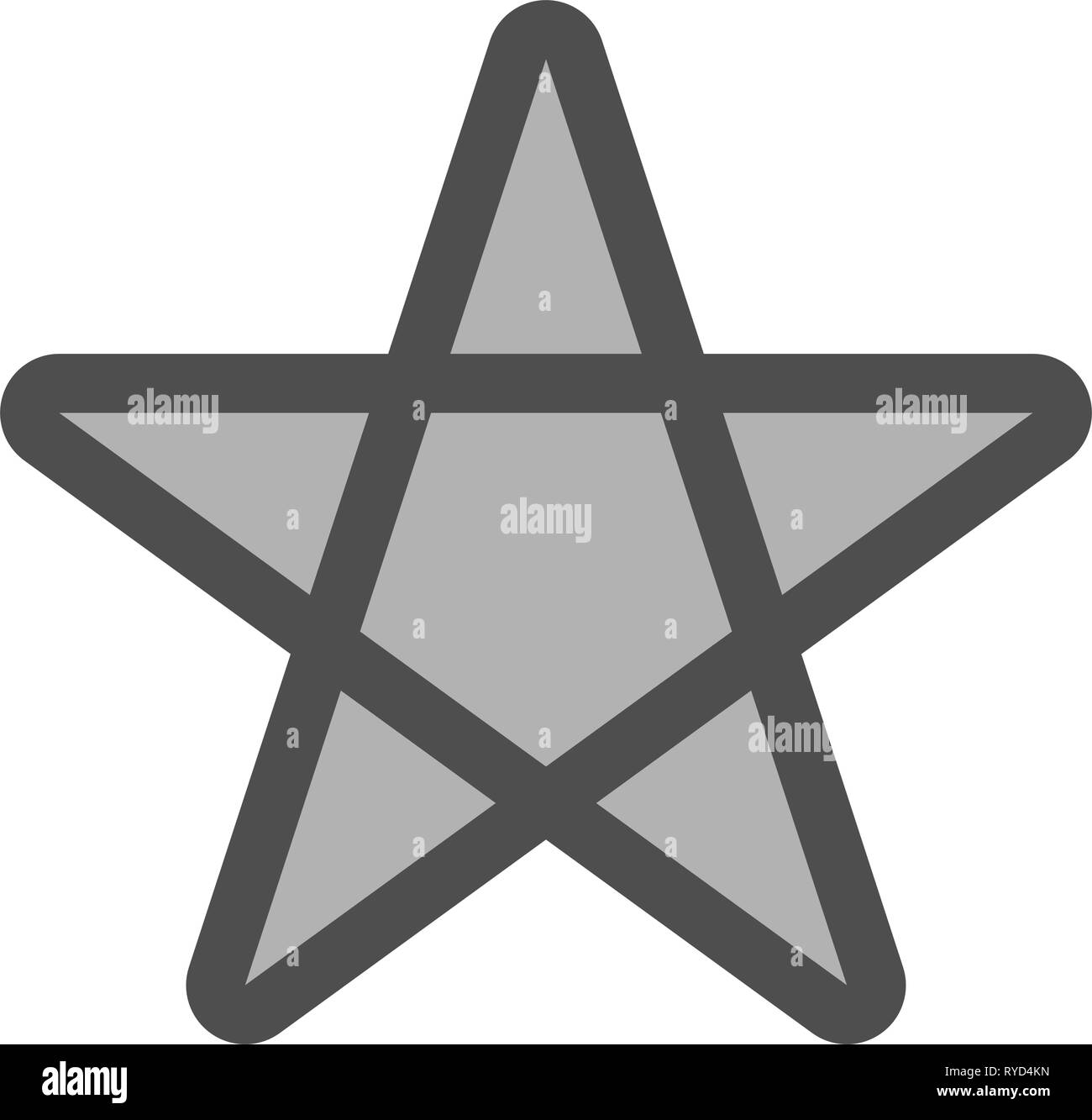 Star symbol icon - gray simple with outline, 5 pointed rounded ...
