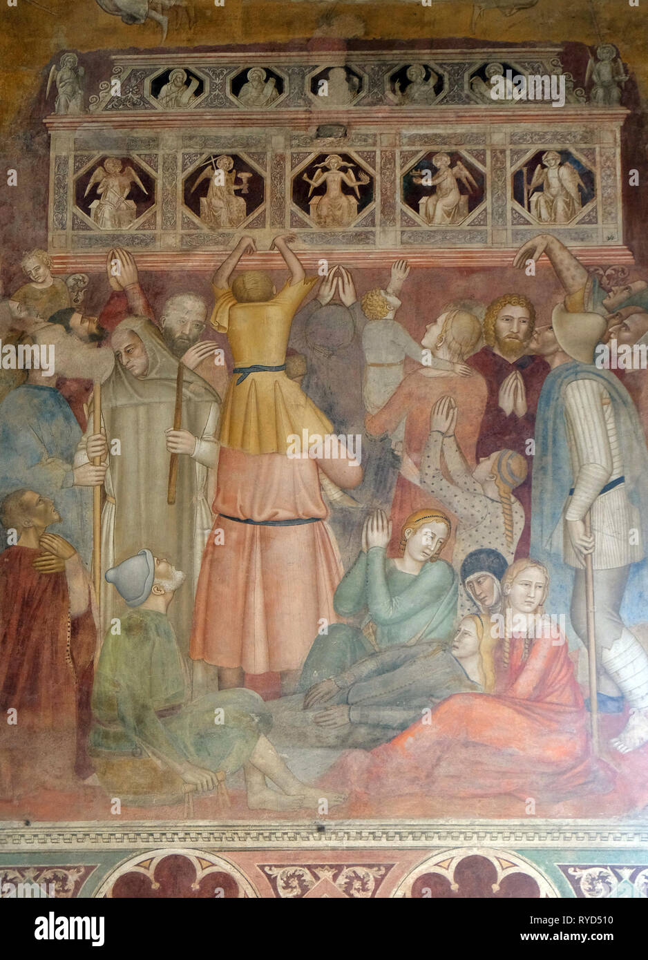 The crowd witnessing the preaching, detail from St Peter of Verona ...