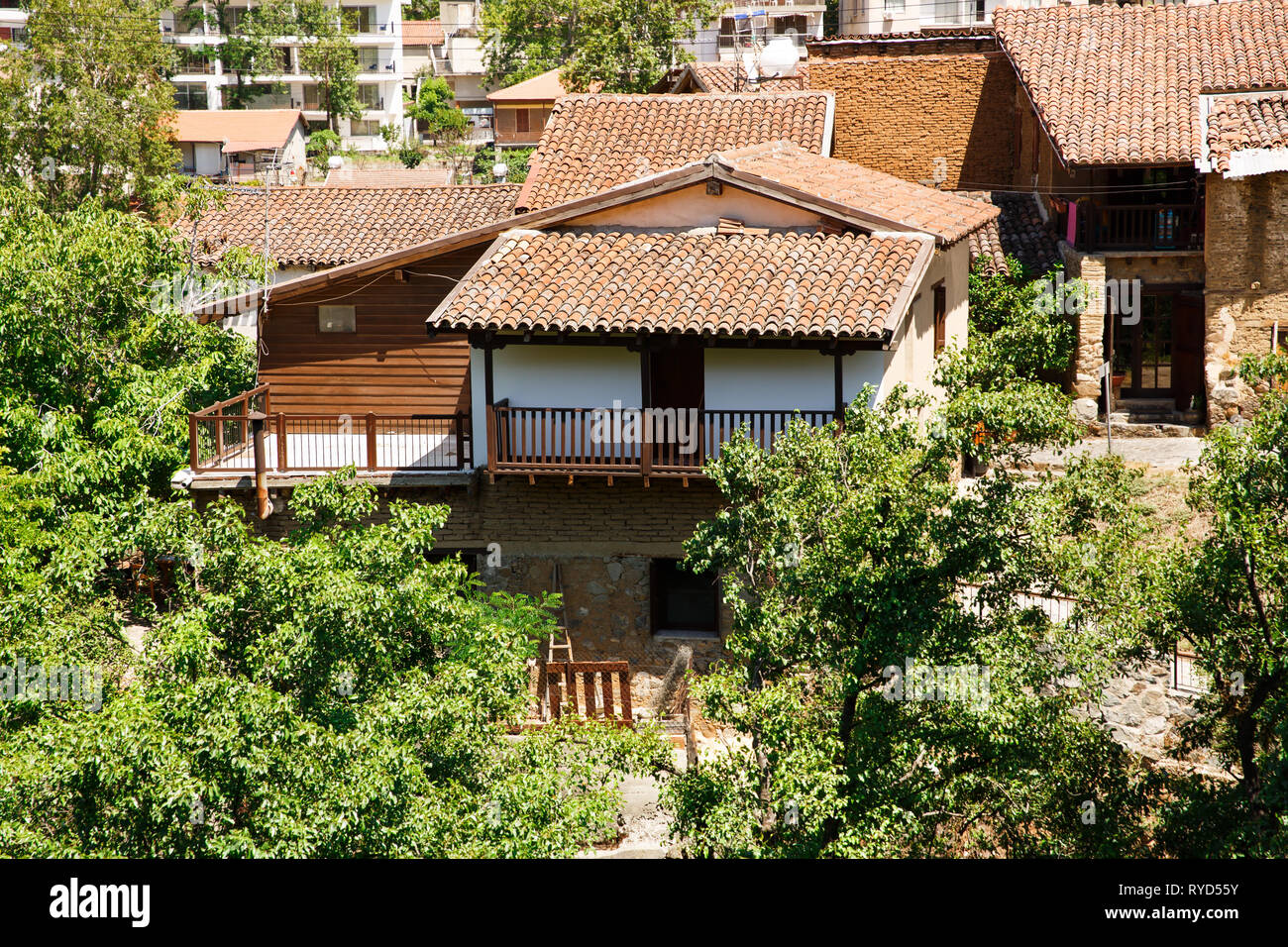 Old and new houses in Kakopetria village, Cyprus Stock Photo - Alamy