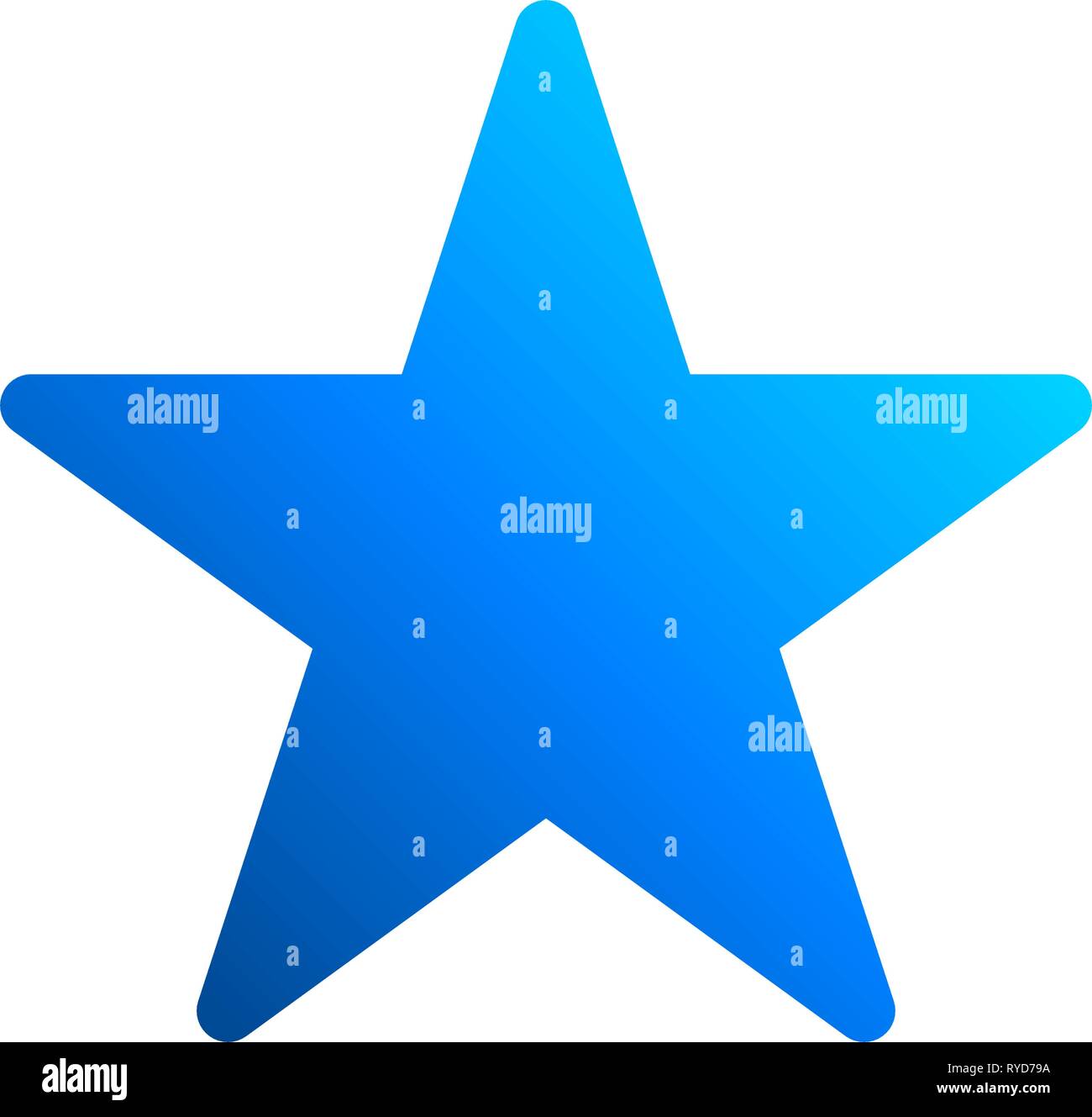 Star symbol icon - blue gradient, 5 pointed rounded, isolated - vector ...