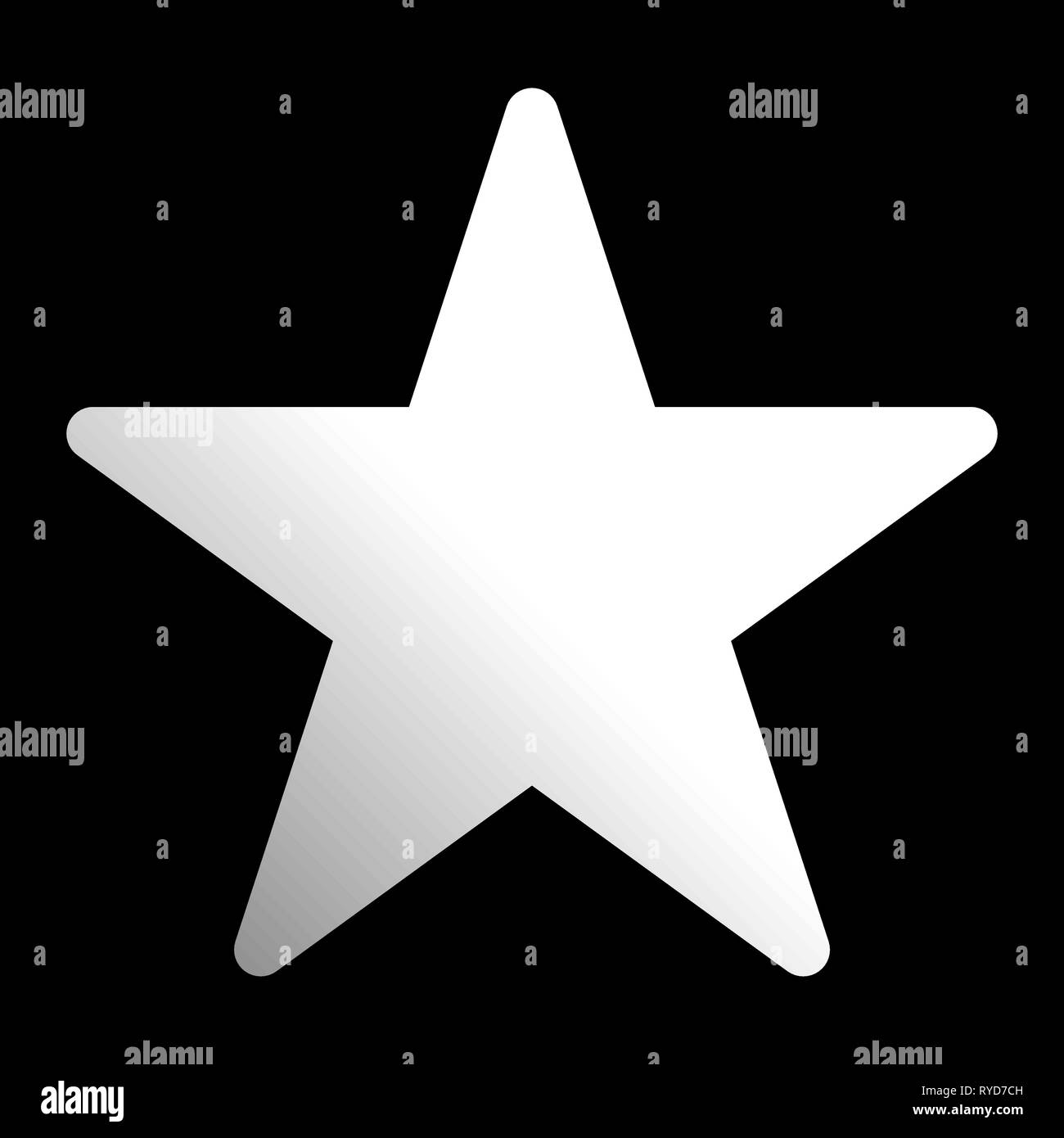 Star symbol icon - white gradient, 5 pointed rounded, isolated - vector ...