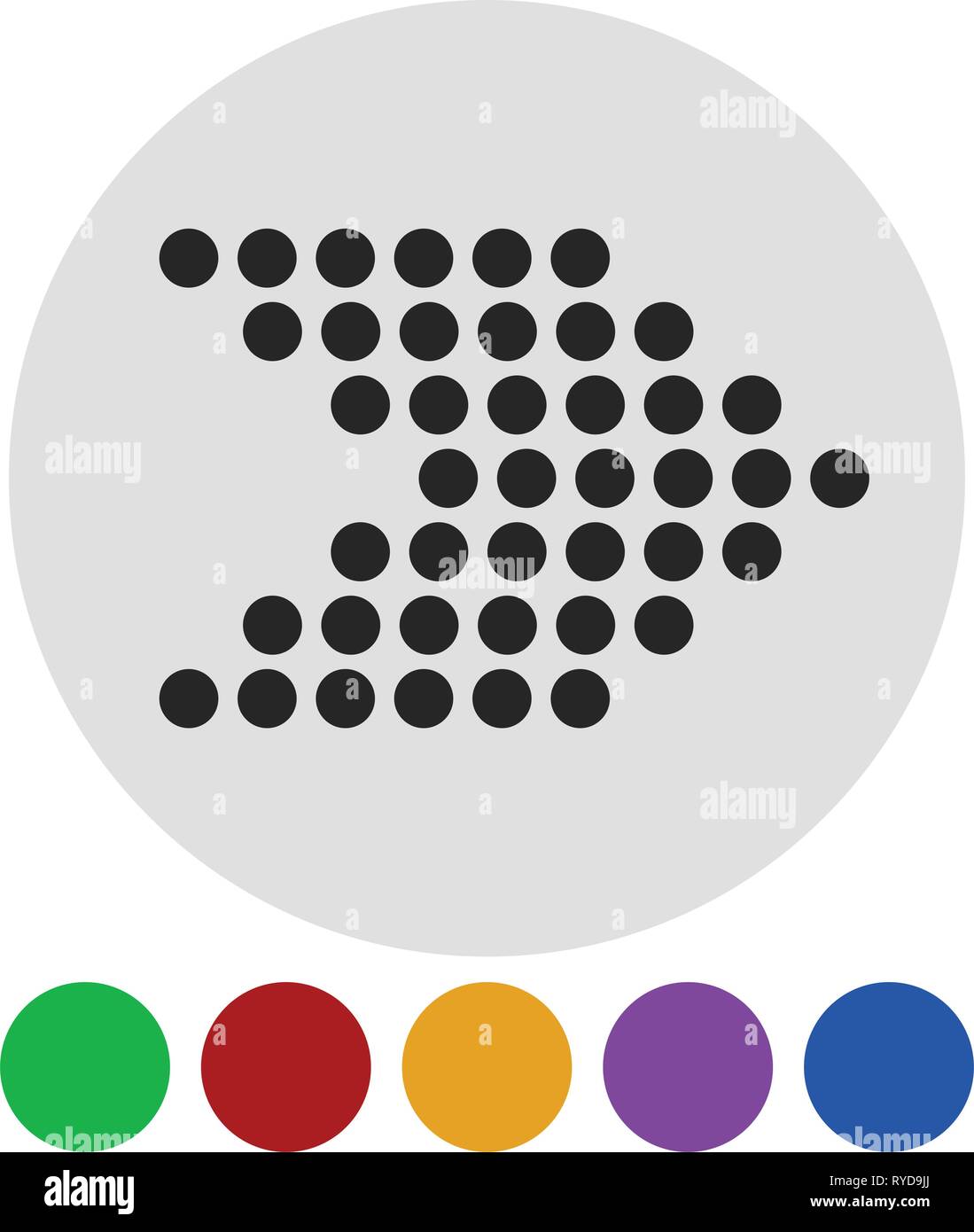 icon-button-with-dotted-arrow-symbol-right-arrow-stock-vector-image