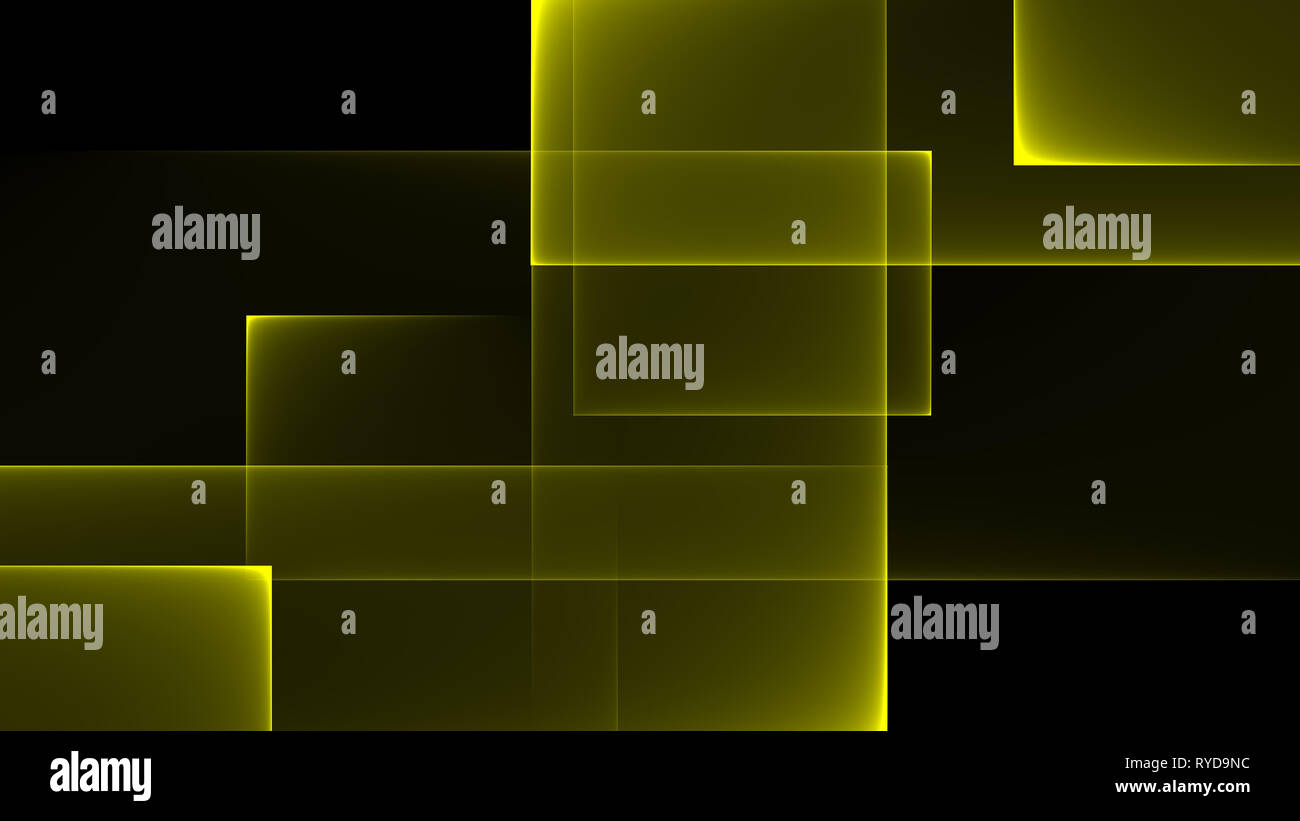 Abstract square and rectangle shapes illustration background yellow and ...