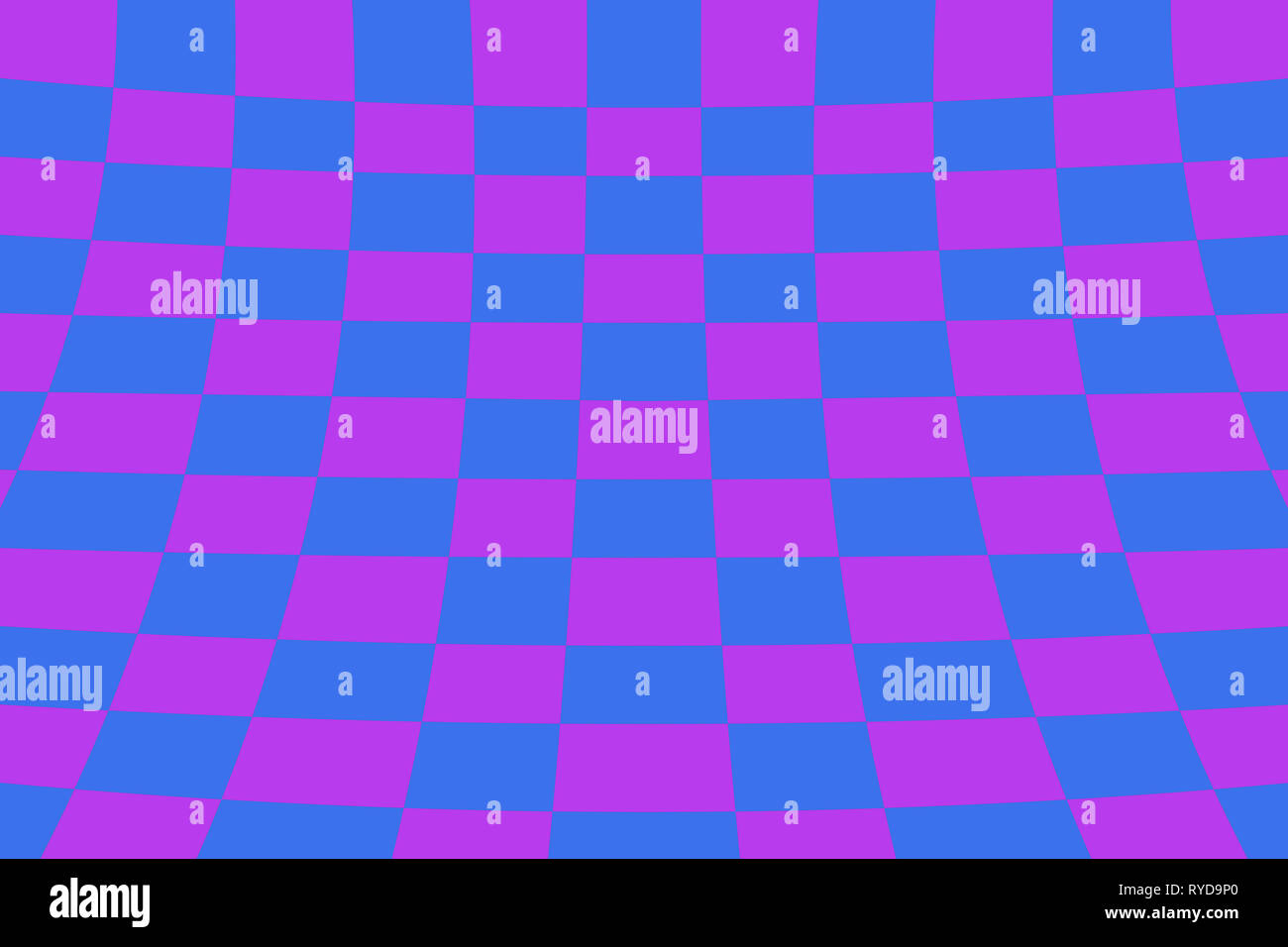 Warped perspective coloured checker board effect grid illustration ...