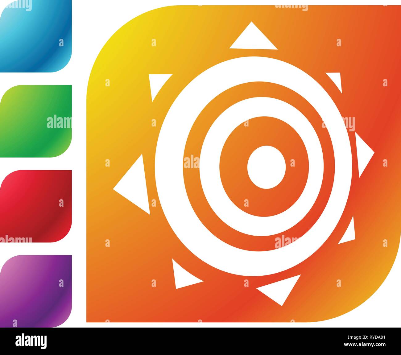 Icon with sun symbol. Solar energy, summer, sun icon Stock Vector Image ...