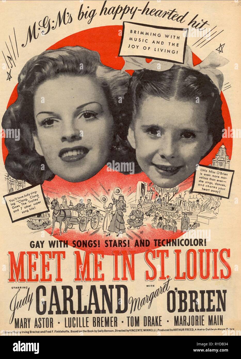 JUDY GARLAND, MARGARET O'BRIEN POSTER, MEET ME IN ST. LOUIS, 1944 Stock ...