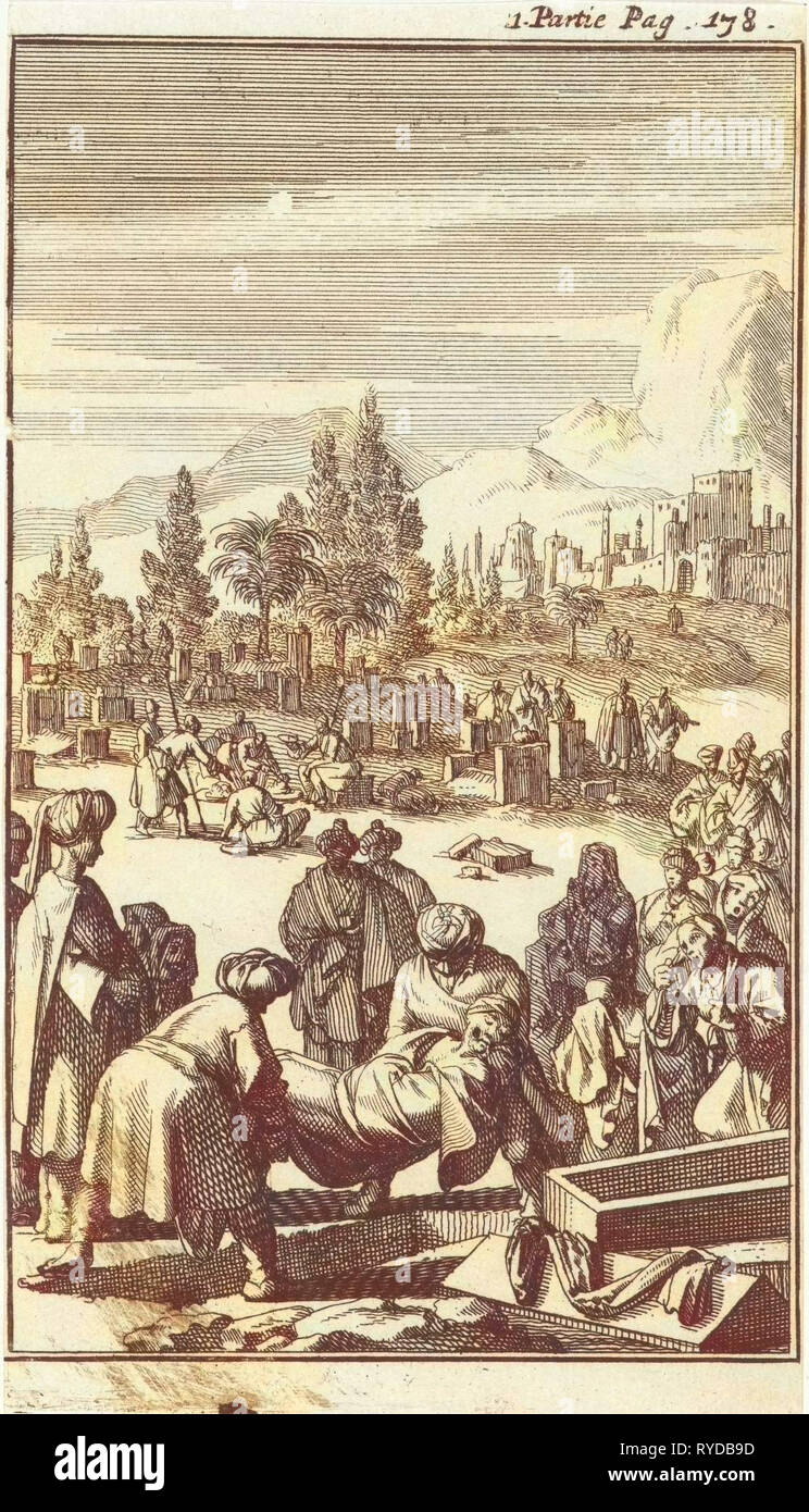 Turkish funeral, Jan Luyken, Charles Angot, 1689 Stock Photo - Alamy