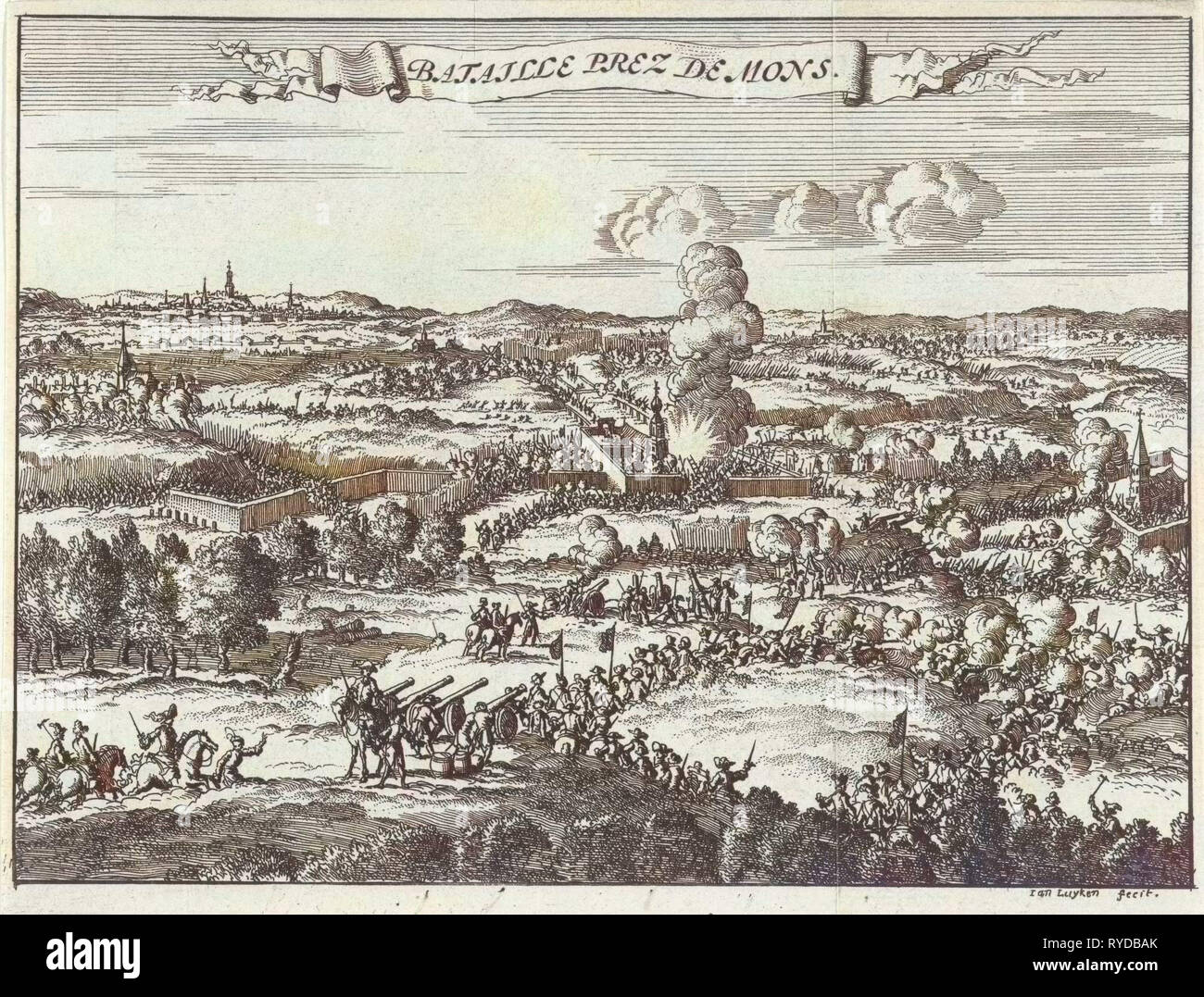 Battle of St Denis, 1678, France, Jan Luyken, Hendrick and Dirk Boom ...