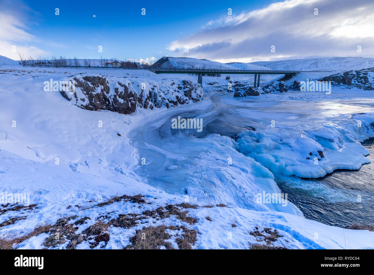Frozen Waterfall, Iceland Stock Photo - Alamy