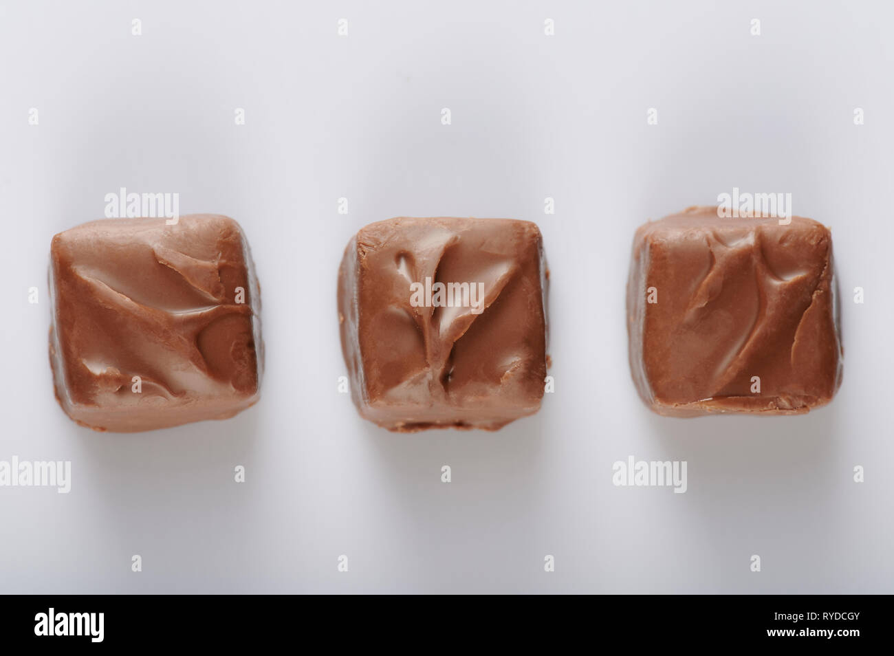 Chocolate bars above top view isolated on white background Stock Photo ...