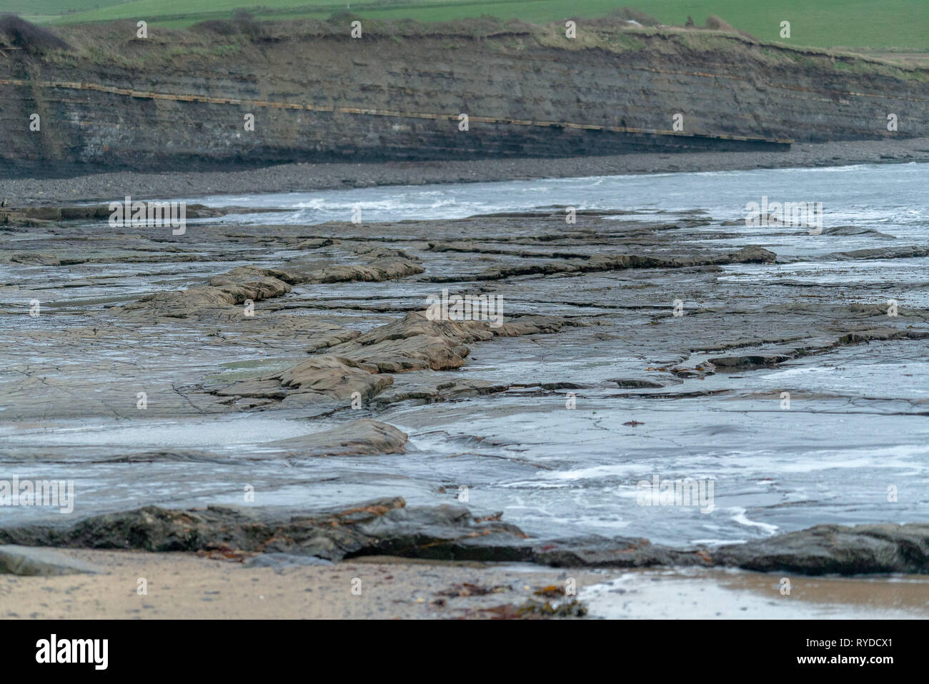 Upper Jurassic Clay Formations at Kimmeridge Bay in Dorset UK Stock ...