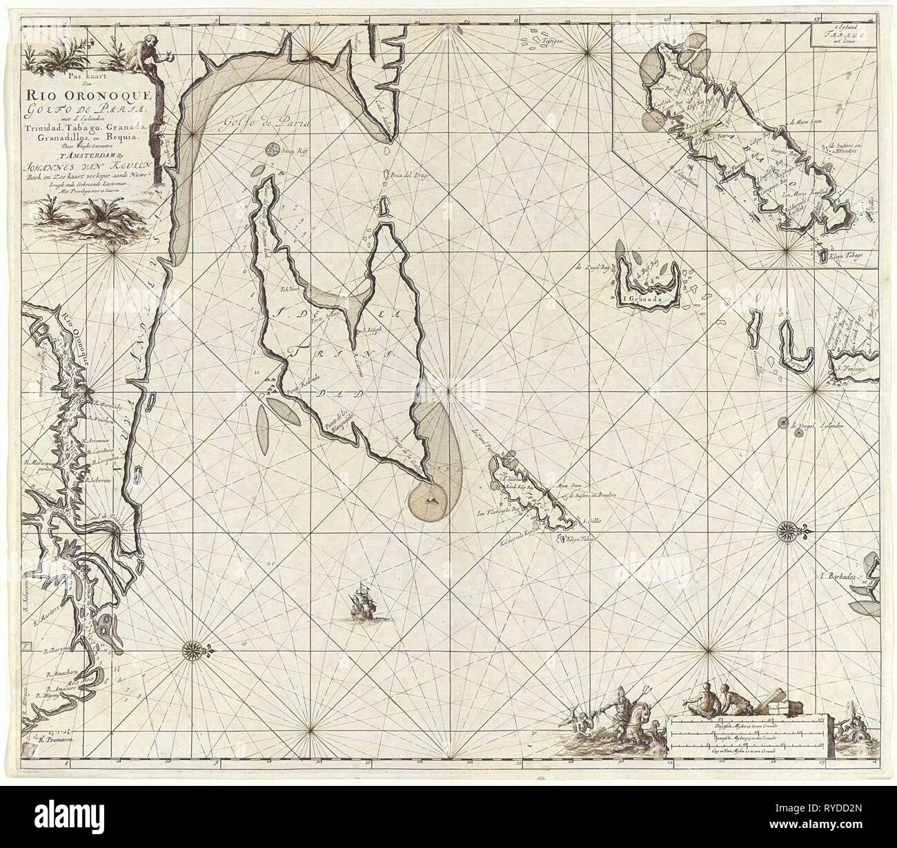 Sea chart of the Gulf of Paria to the mouth of the Orinoco river ...