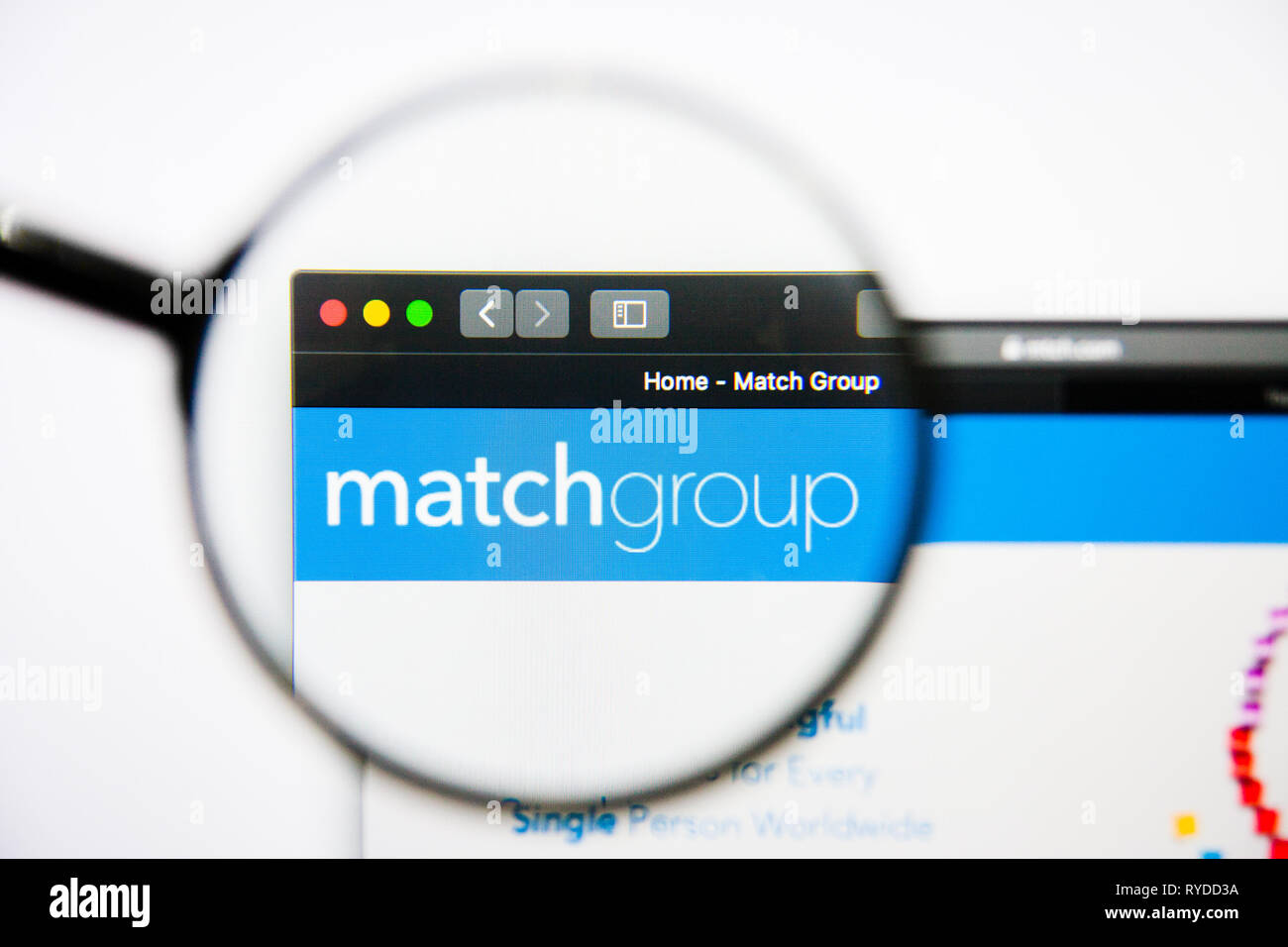 Los Angeles, California, USA - 25 January 2019: Match Group website ...