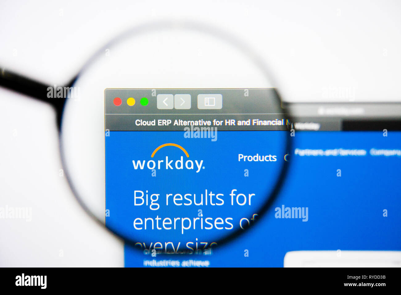 Los Angeles, California, USA - 25 January 2019: Workday website ...