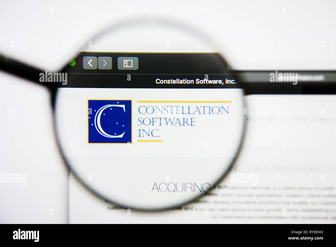 Los Angeles, California, USA - 25 January 2019: Constellation Software ...