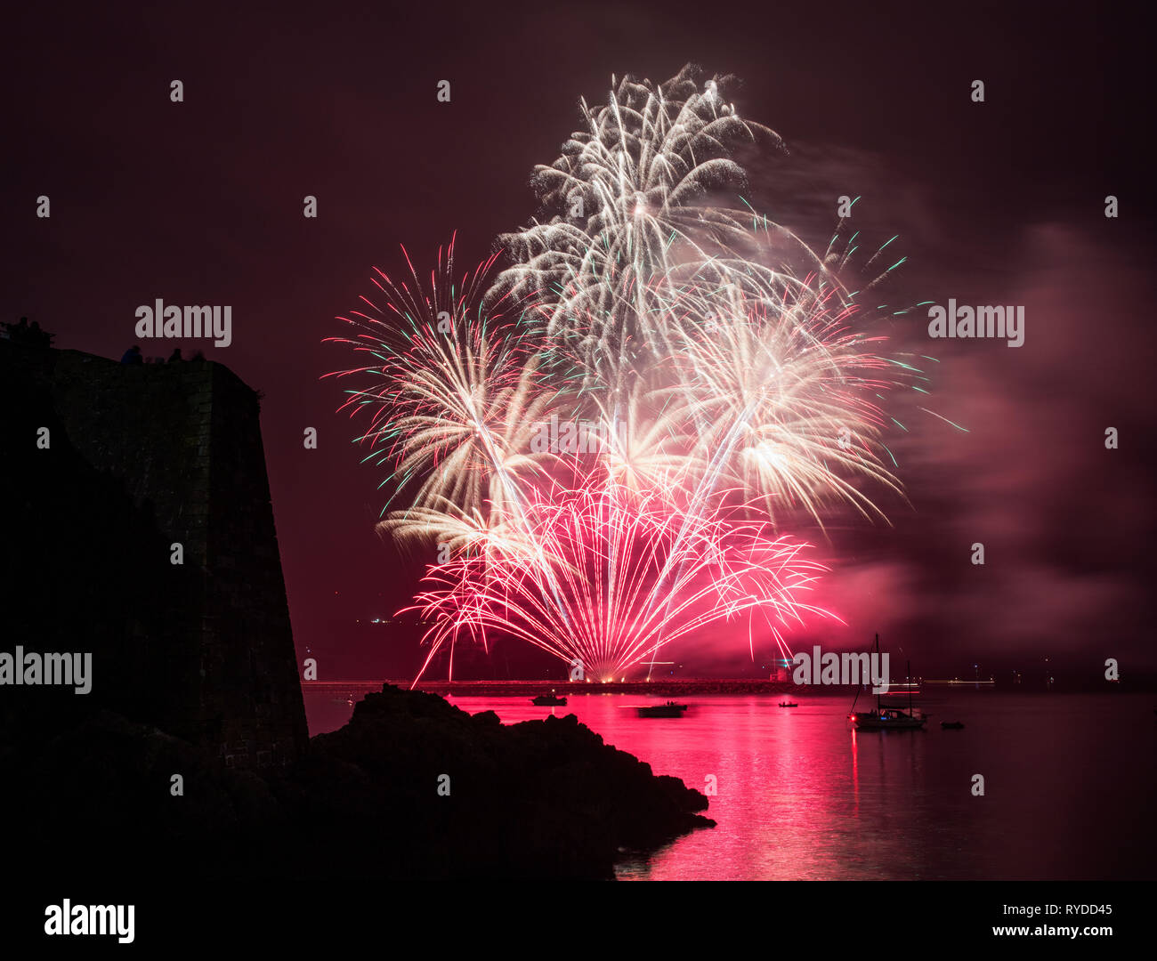 A firework going off at the National Firework Championships on Mount ...