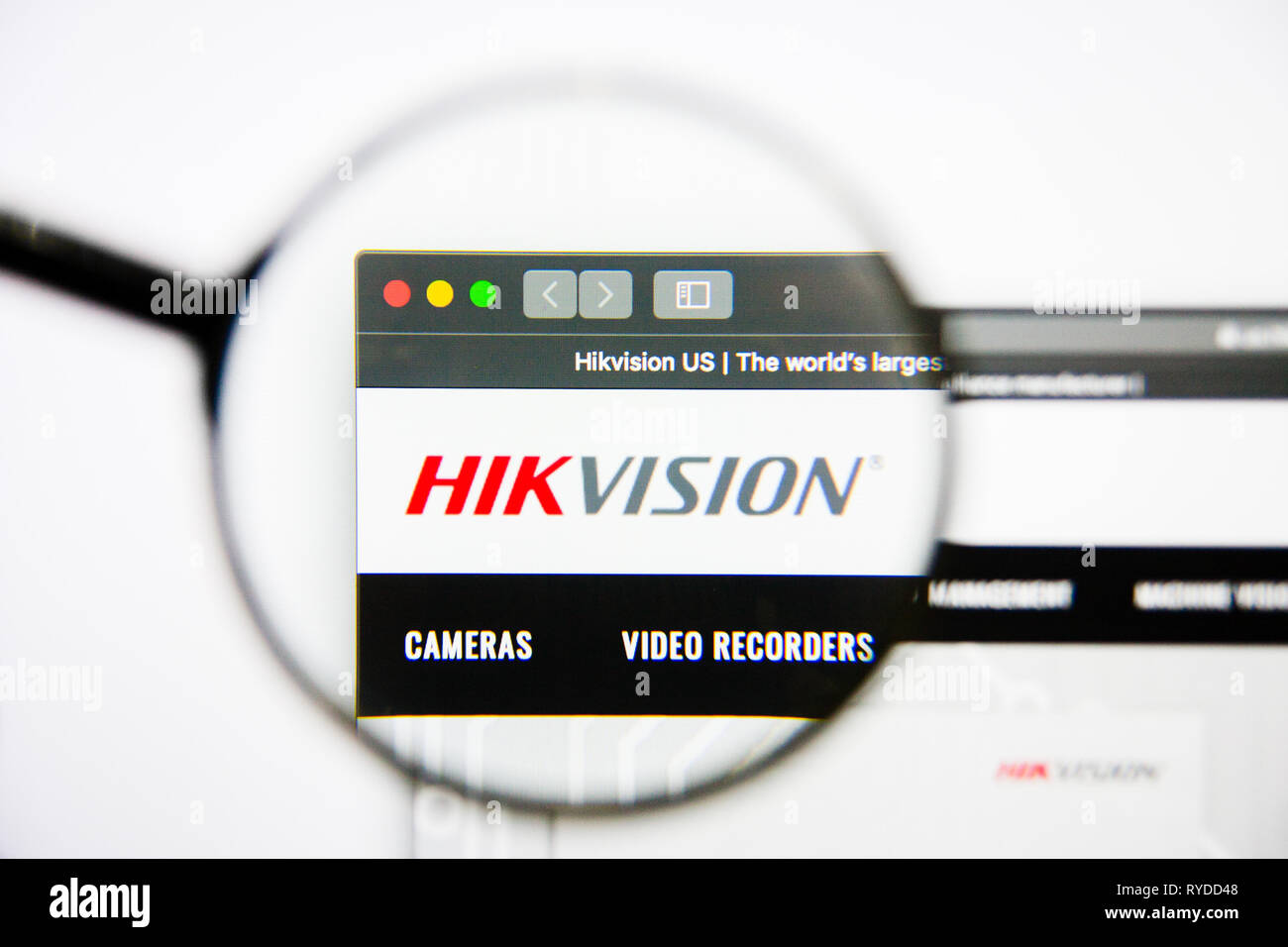Los Angeles, California, USA - 25 January 2019: Hikvision website ...