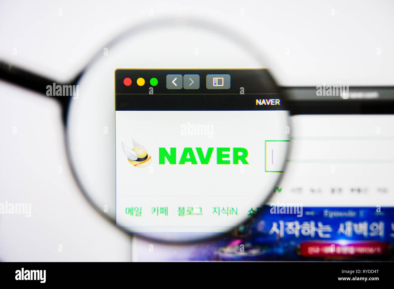 Los Angeles, California, USA - 25 January 2019: Naver website homepage. Naver logo visible on ...