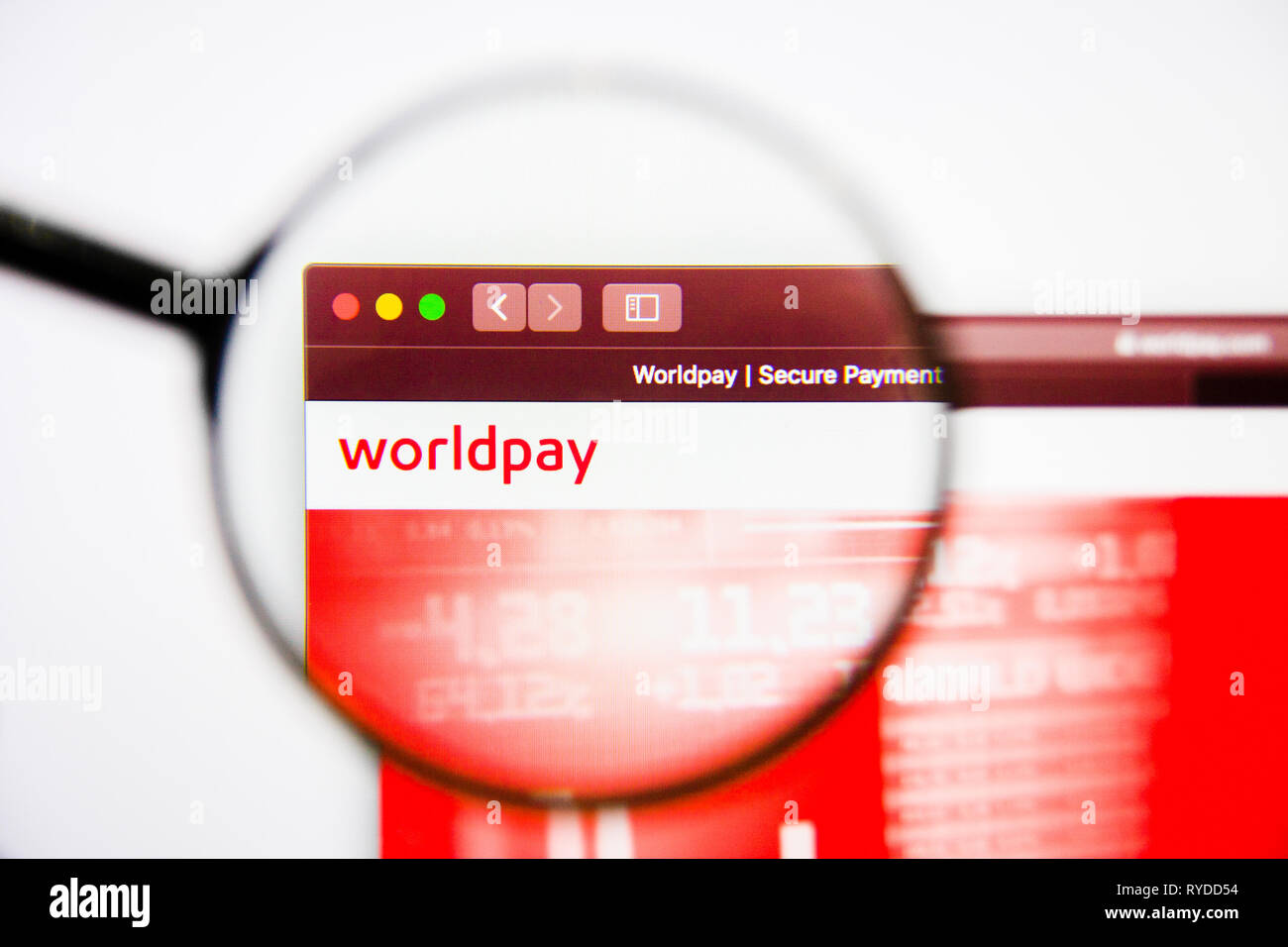 Los Angeles, California, USA - 25 January 2019: Worldpay website ...