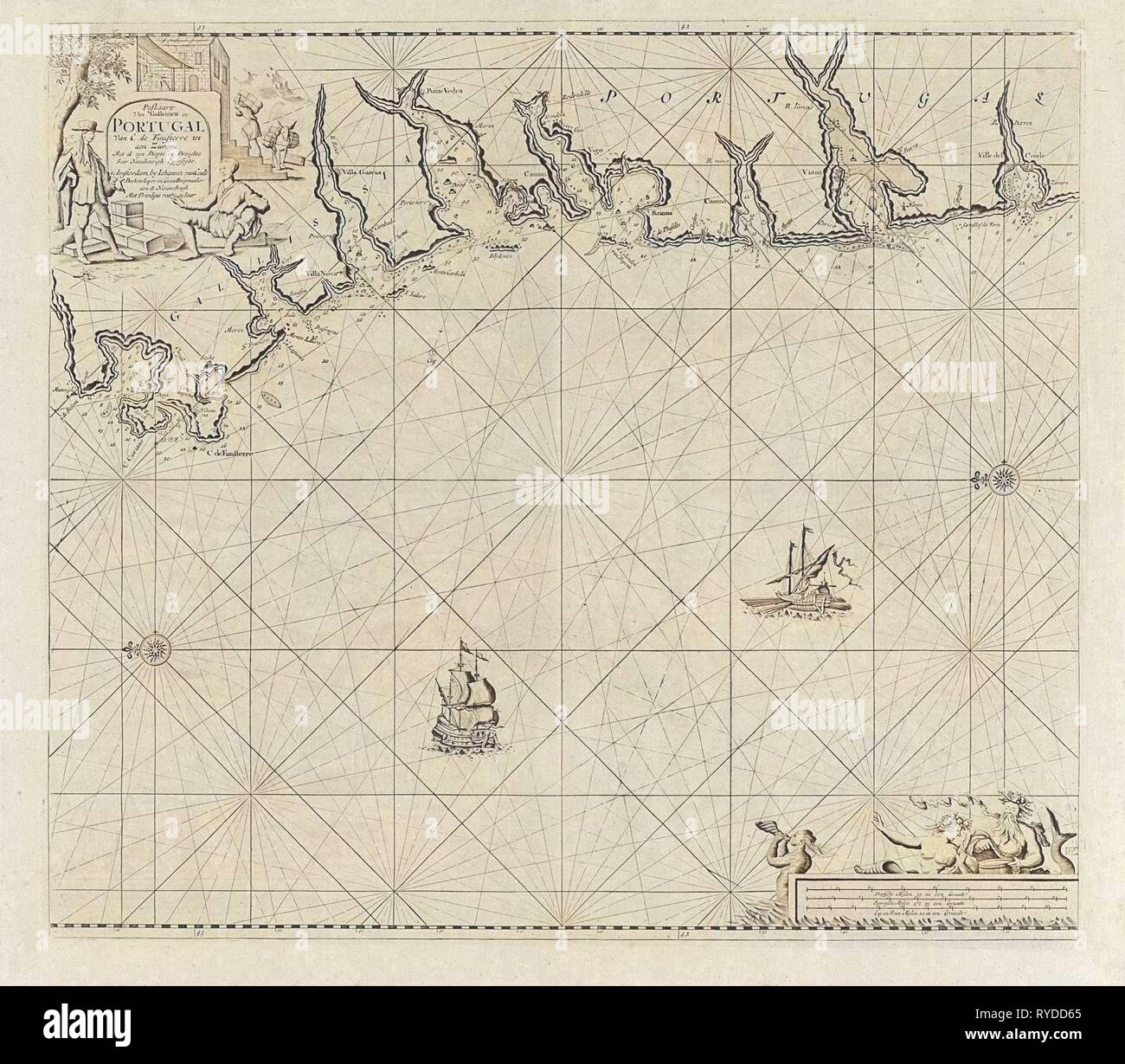 Sea chart of part of the south coast of portugal hi-res stock ...