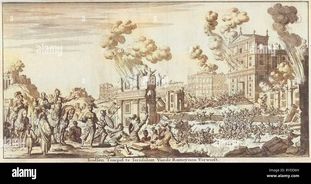 Romans destroyed the Jewish temple in Jerusalem, print maker: Jan ...