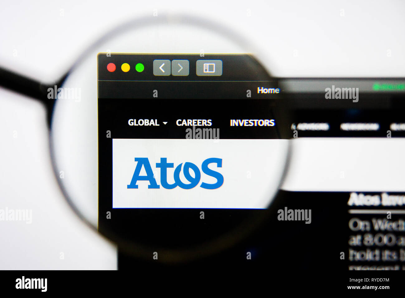 Los Angeles, California, USA - 25 January 2019: ATOS website homepage ...