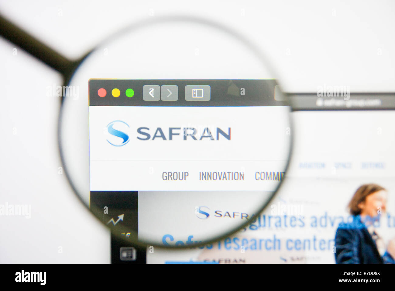 Los Angeles, California, USA - 14 February 2019: Safran aerospace ...