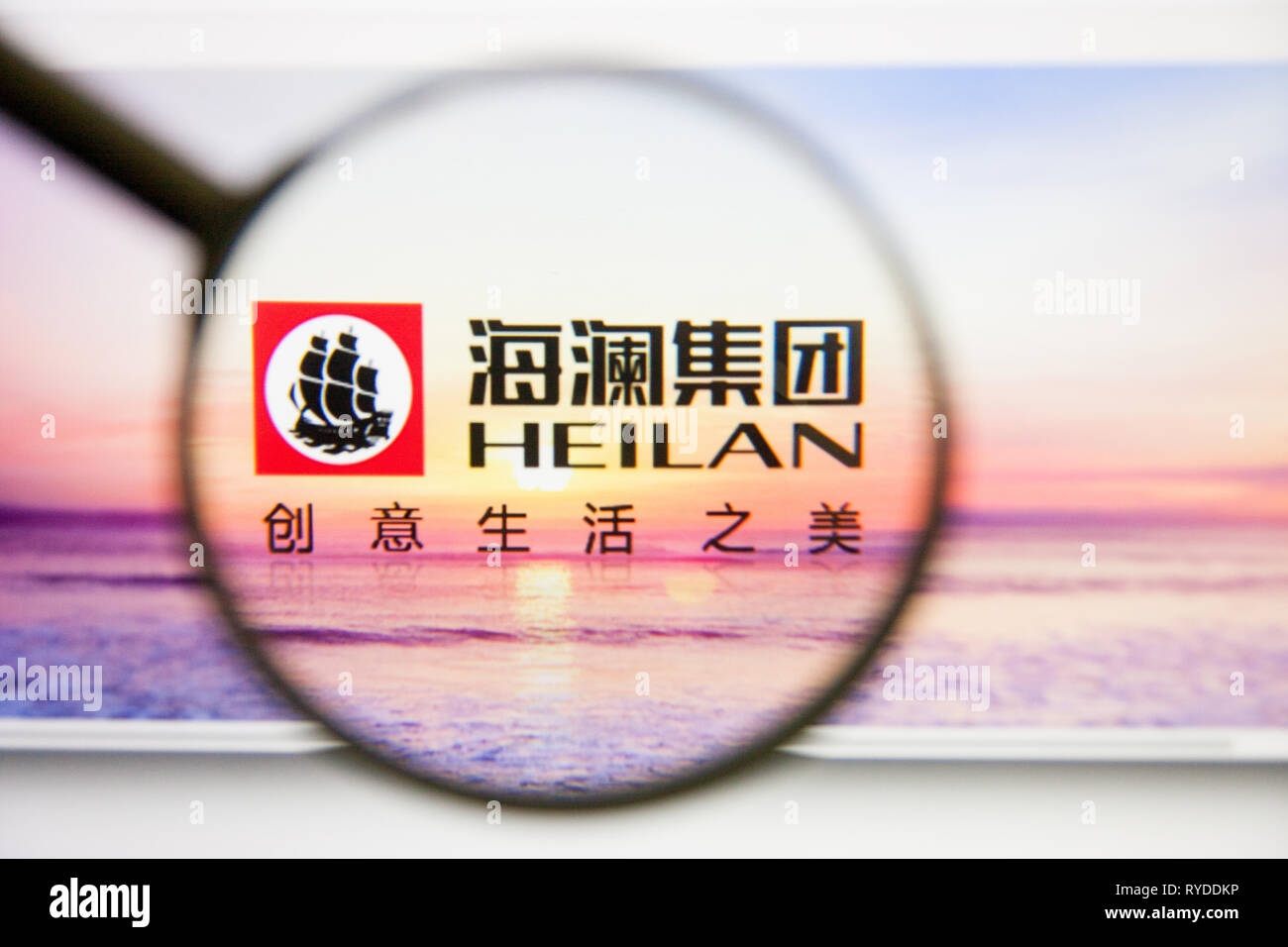 Los Angeles, California, USA - 14 February 2019: Heilan Home website ...