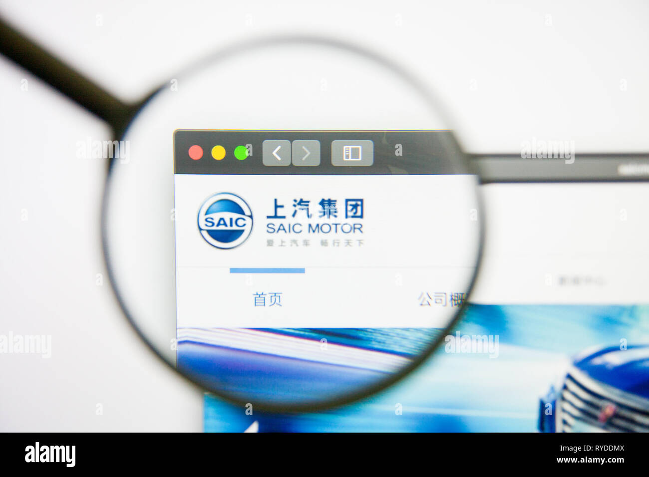 Los Angeles, California, USA - 14 February 2019: SAIC Motor website ...