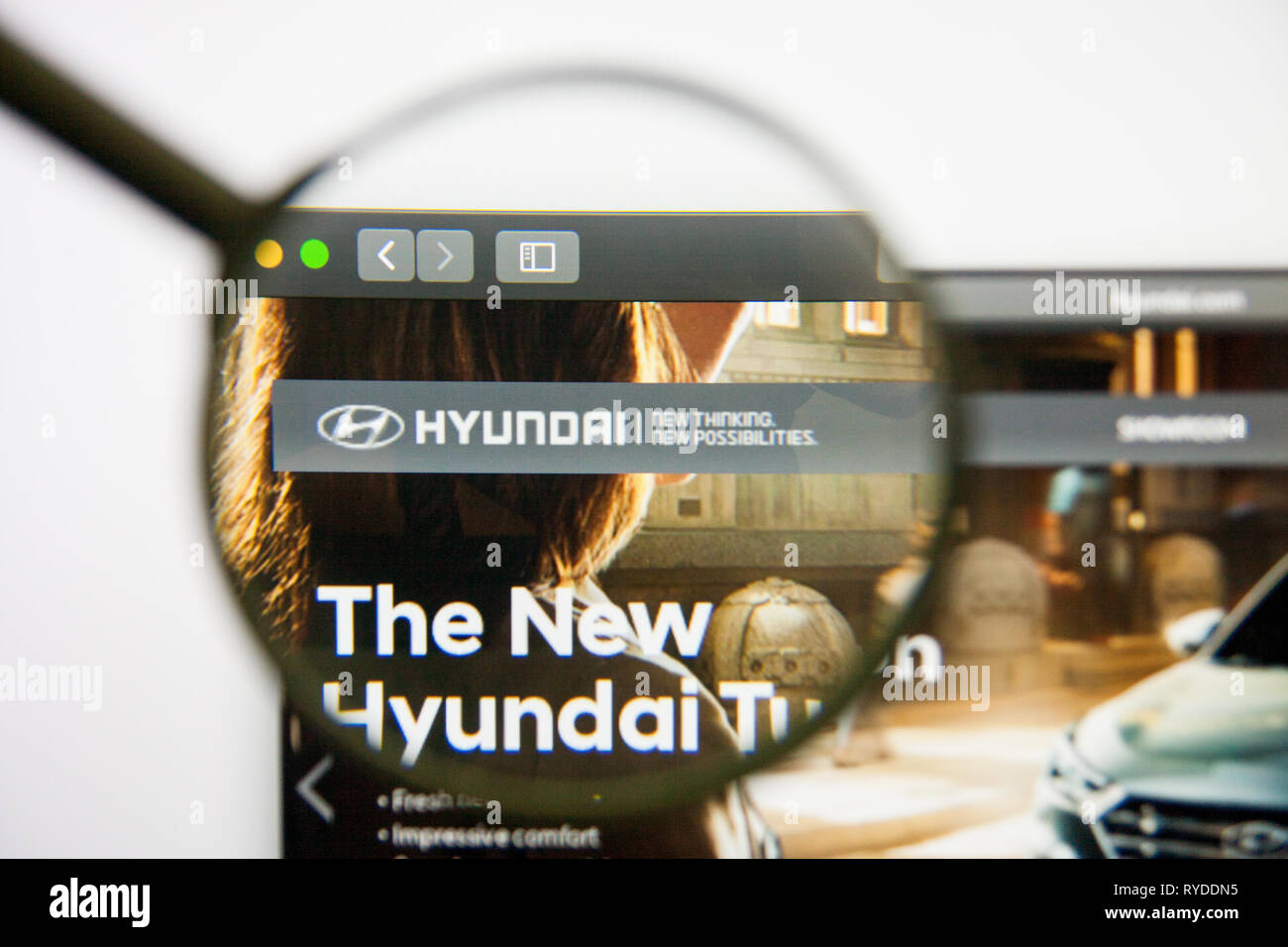 Los Angeles, California, USA - 14 February 2019: Hyundai Motor website ...