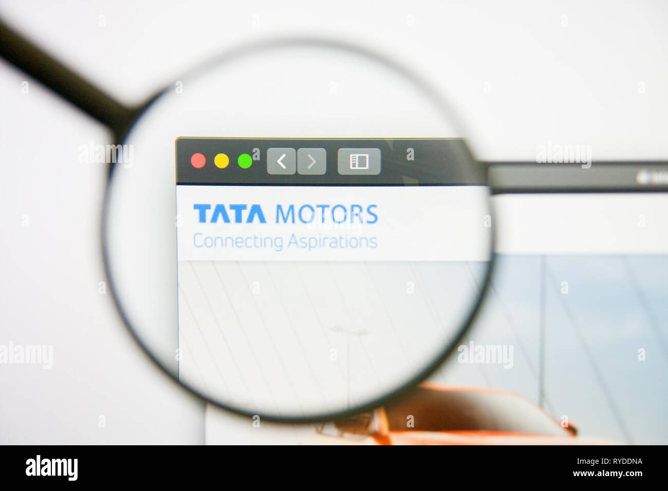 Los Angeles, California, USA - 14 February 2019: Tata Motors website ...