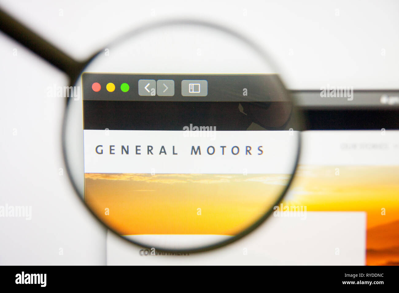 Los Angeles, California, USA - 14 February 2019: General Motors website ...