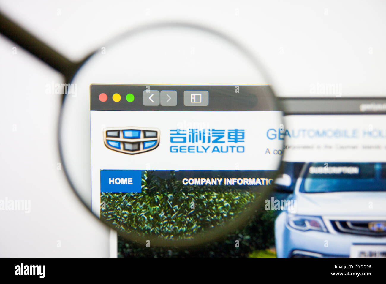 Los Angeles, California, USA - 14 February 2019: Geely Automobile ...